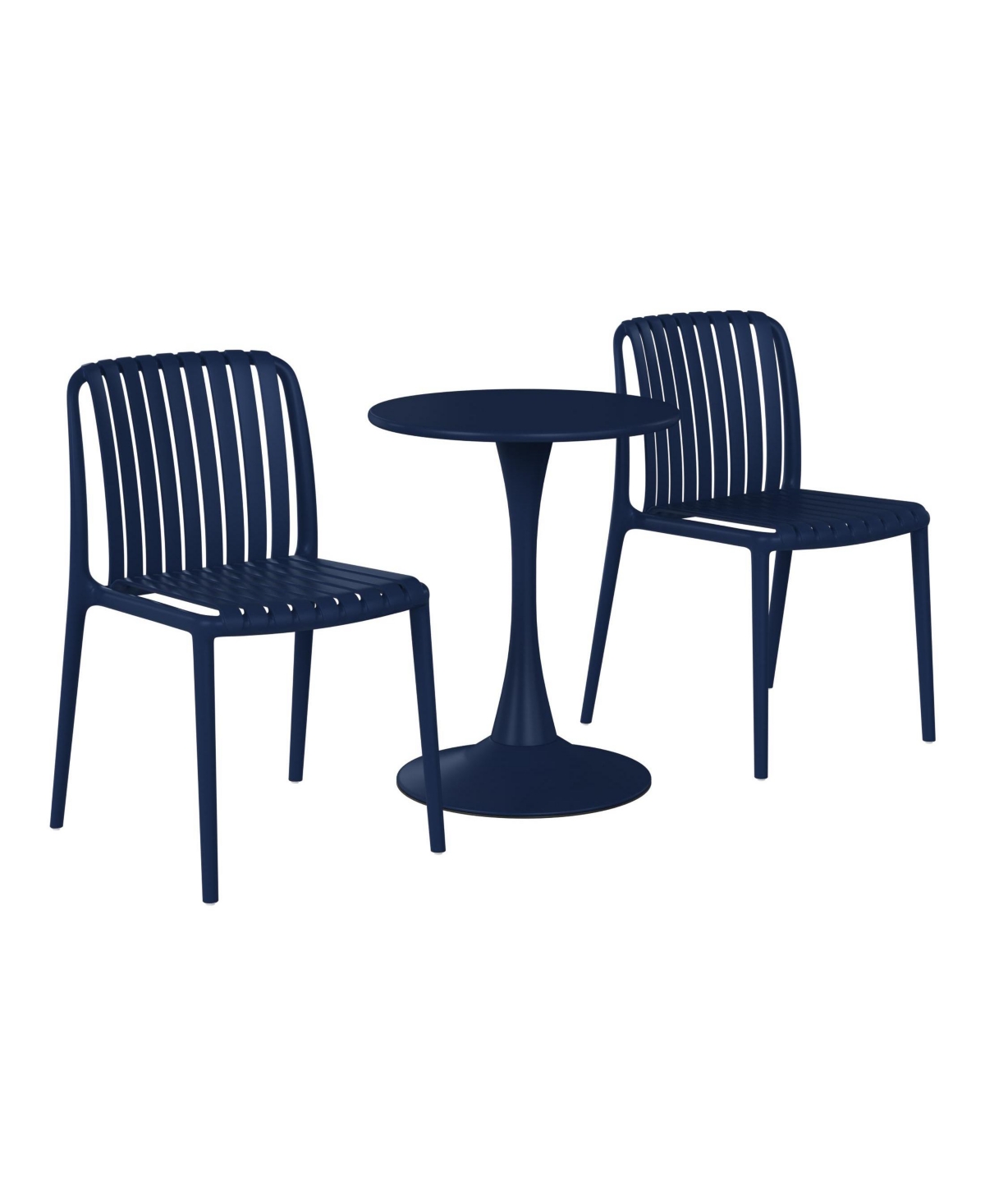 Click here for 3-Piece Outdoor Metal Dining Table Set And Stackab... prices