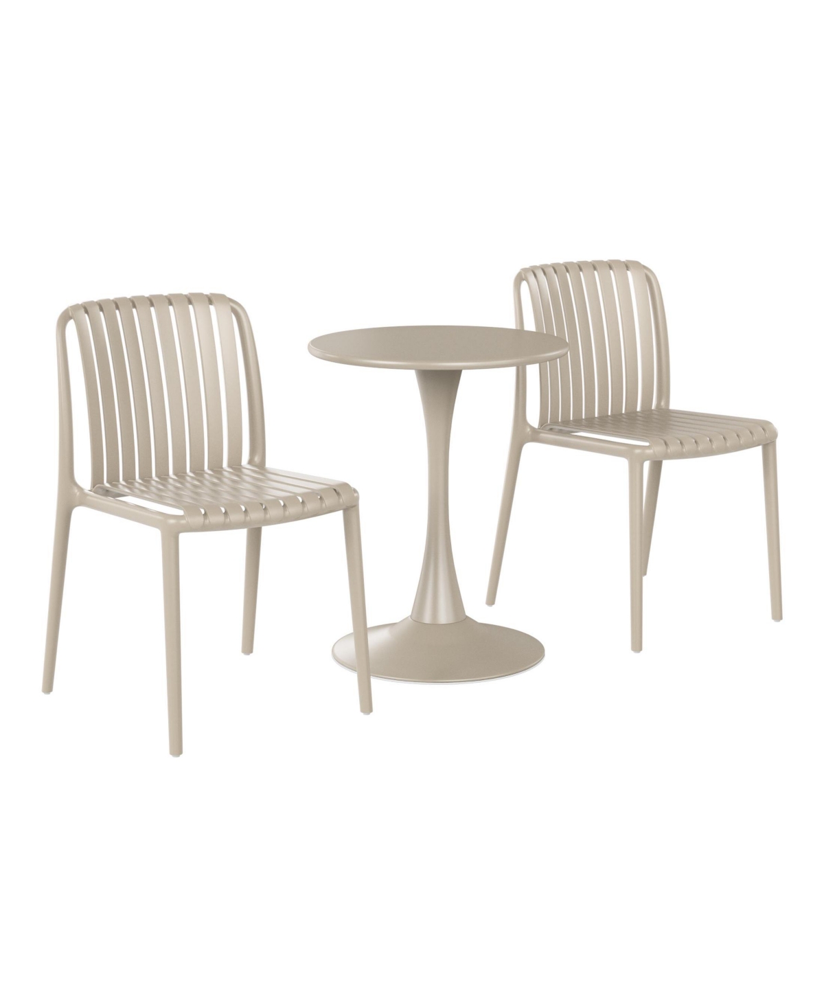 Click here for 3-Piece Outdoor Metal Dining Table Set And Stackab... prices