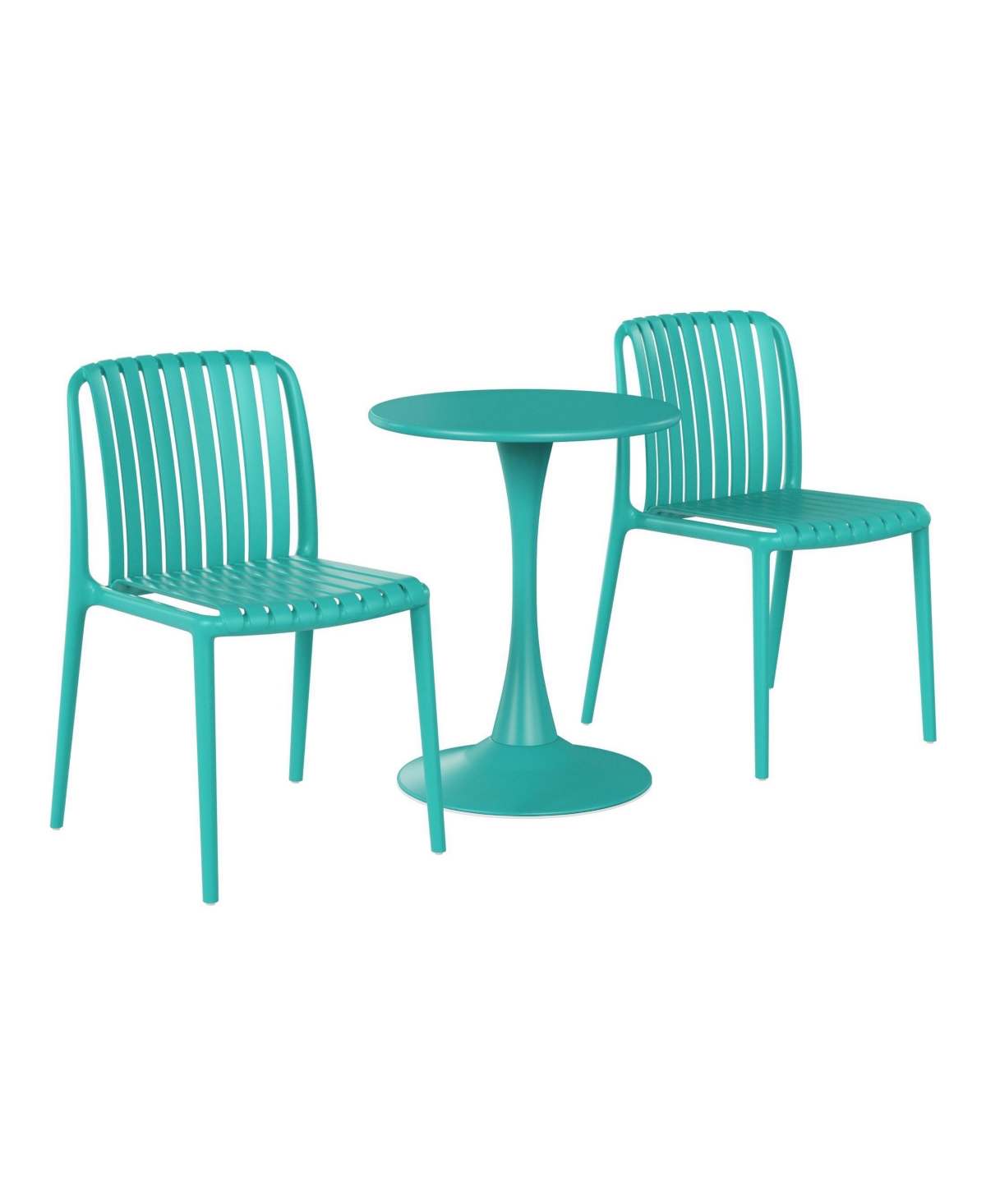 Click here for 3-Piece Outdoor Metal Dining Table Set And Stackab... prices