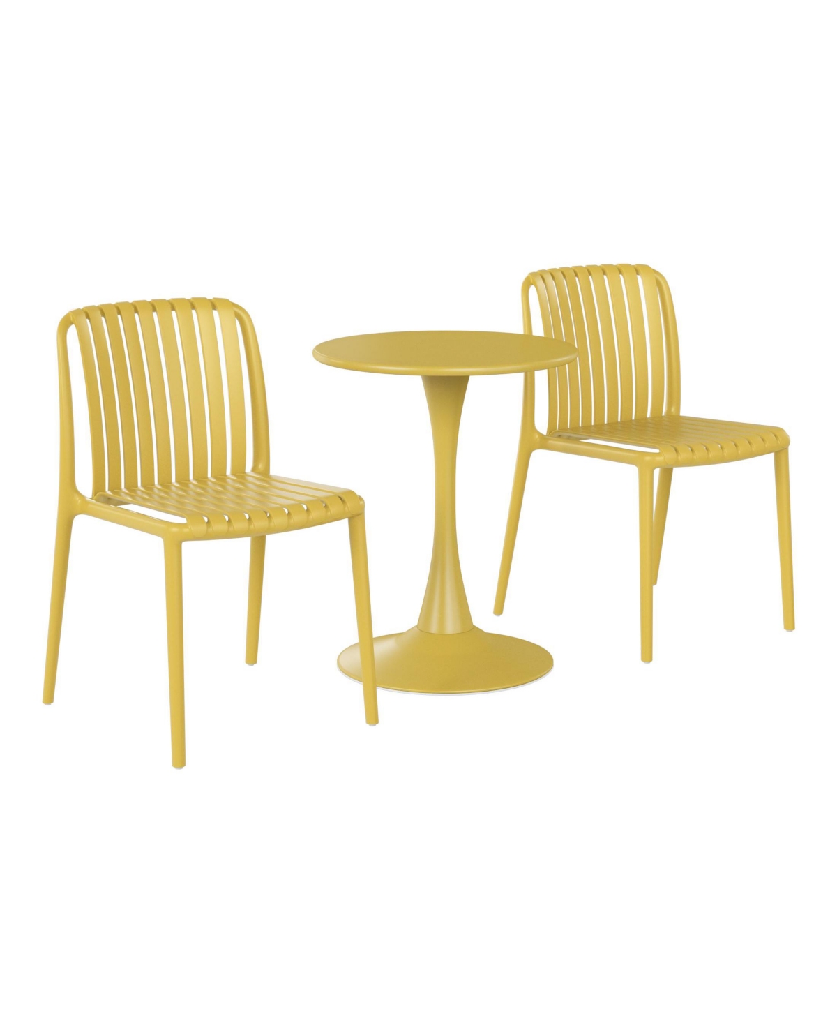 Click here for 3-Piece Outdoor Metal Dining Table Set And Stackab... prices