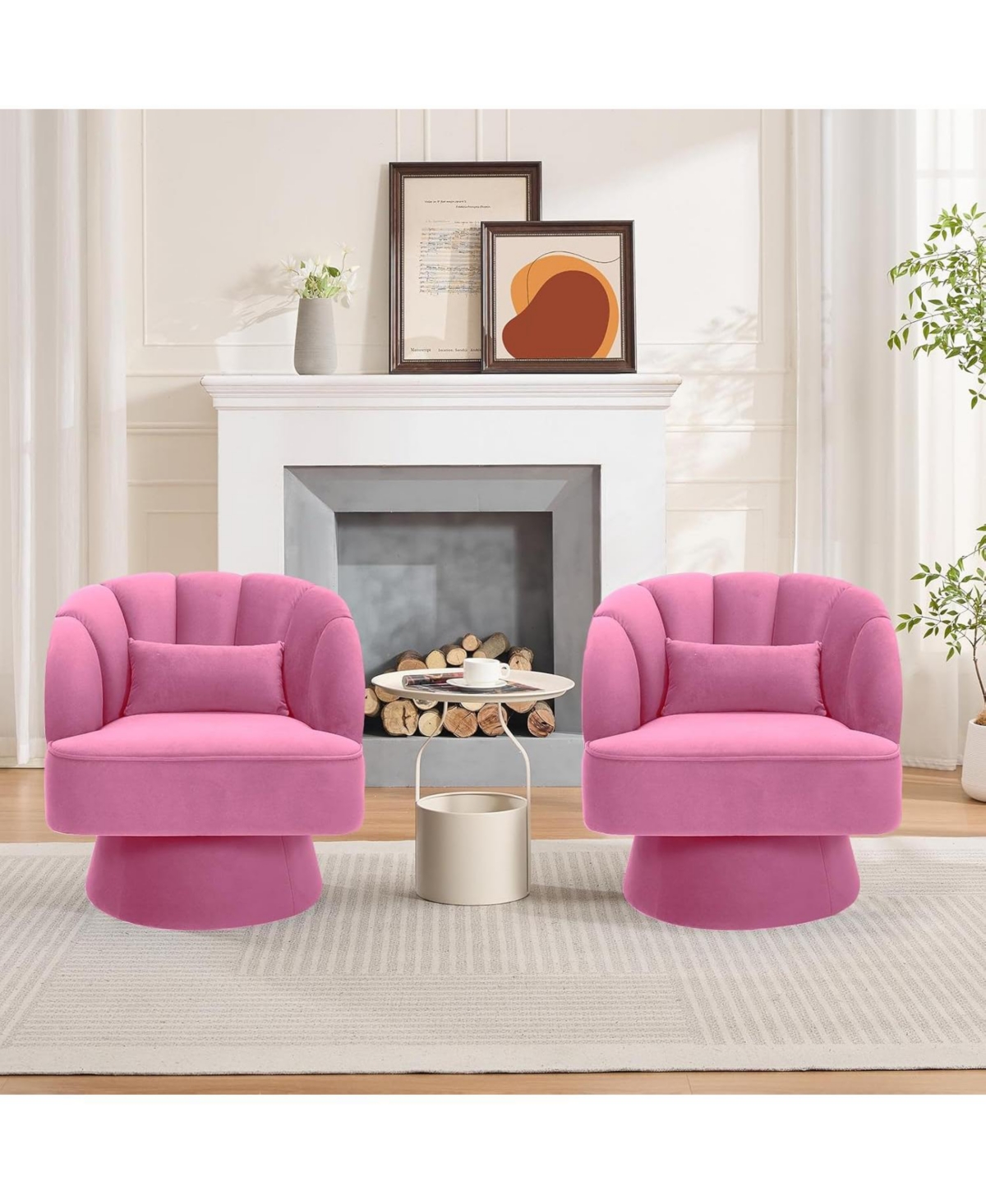 Click here for gaomon Modern 360 Swivel Barrel Chair 2-Piece  Vel... prices