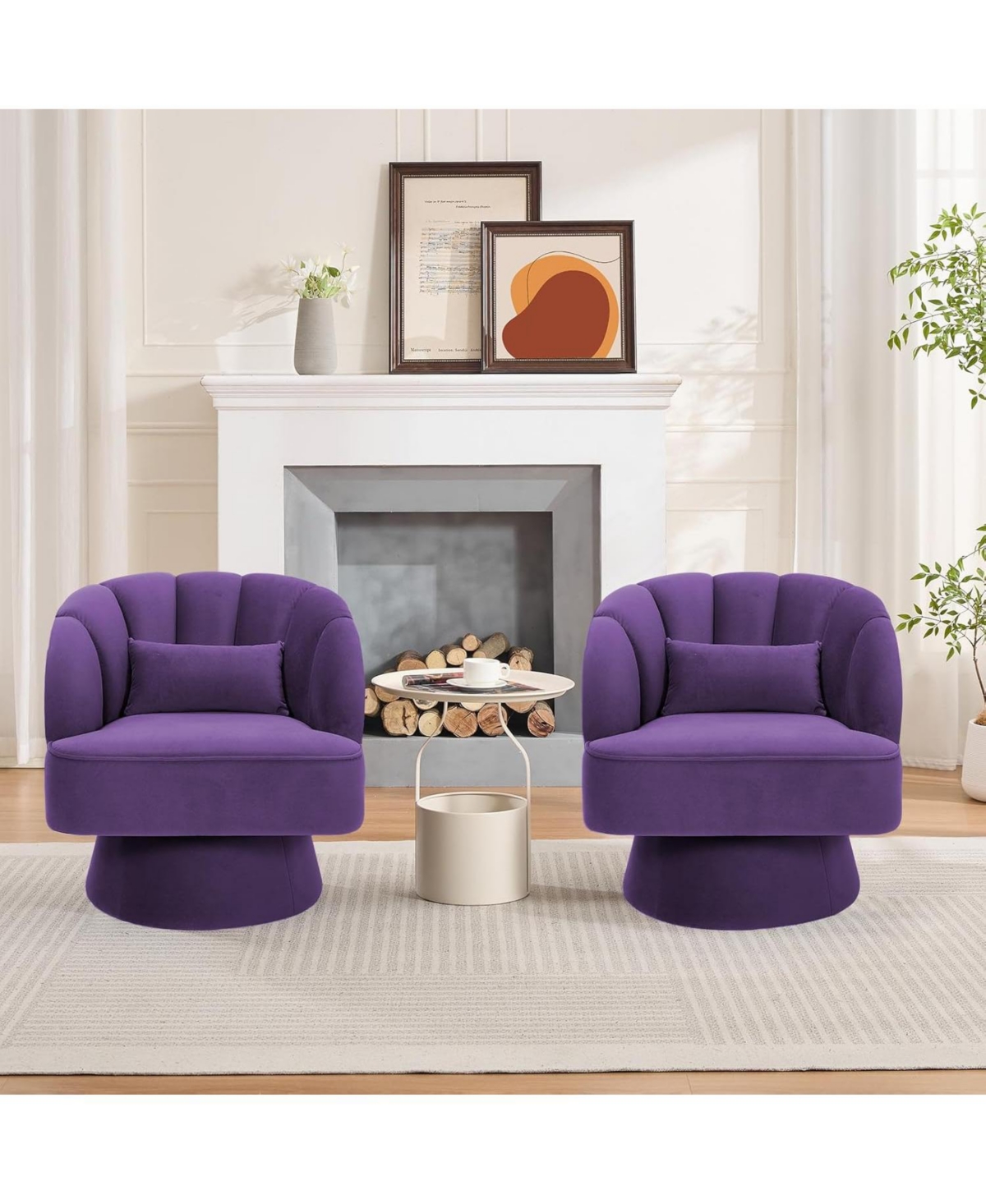 Click here for gaomon Modern 360 Swivel Barrel Chair 2-Piece  Vel... prices