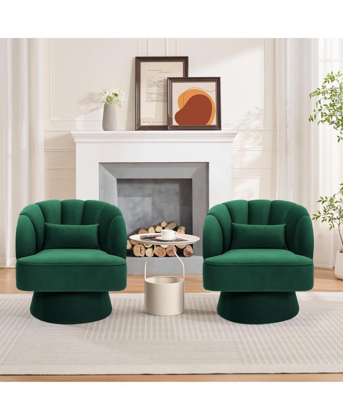 Click here for gaomon Modern 360 Swivel Barrel Chair 2-Piece  Vel... prices