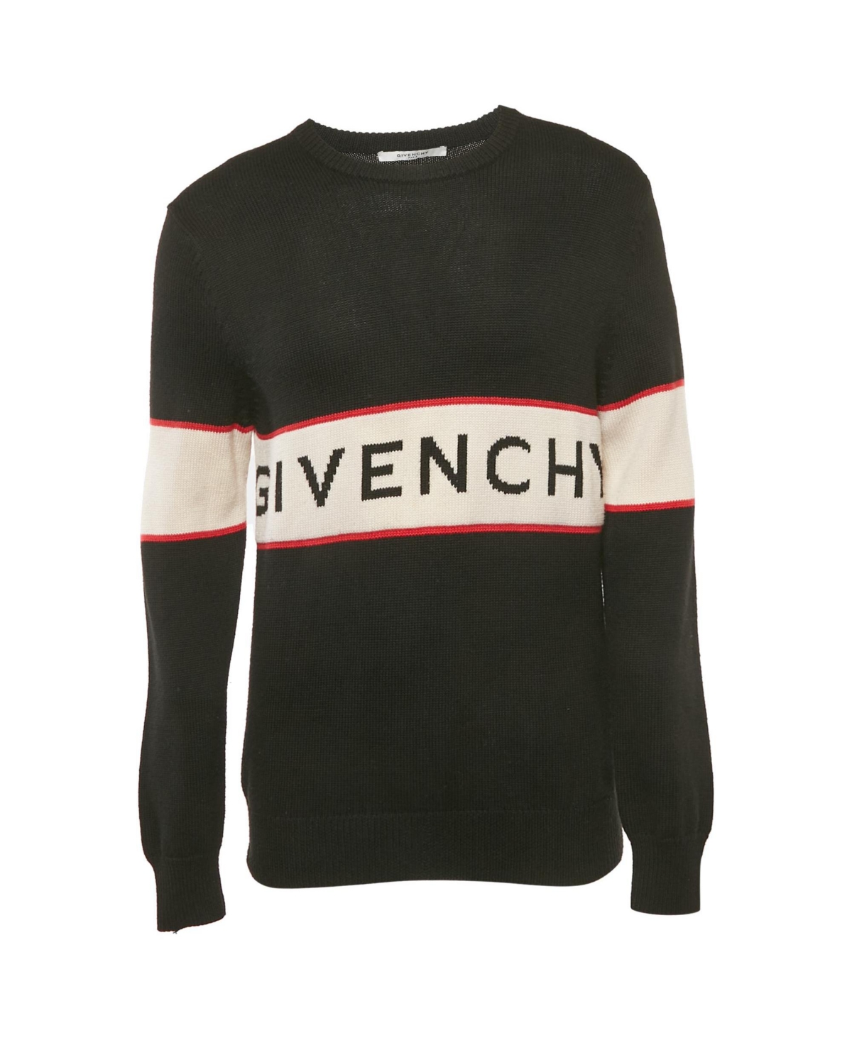 Click here for Pre-Owned Givenchy Mens Logo Intarsia Rib Knit Swe... prices