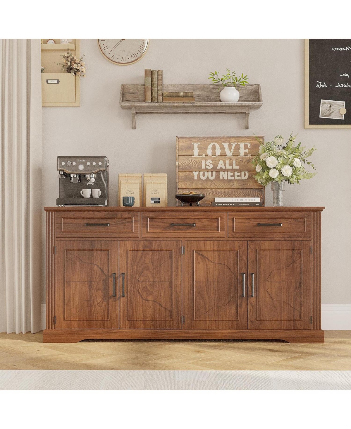 Click here for homfan 66 Modern Farmhouse Sideboard Buffet Cabine... prices