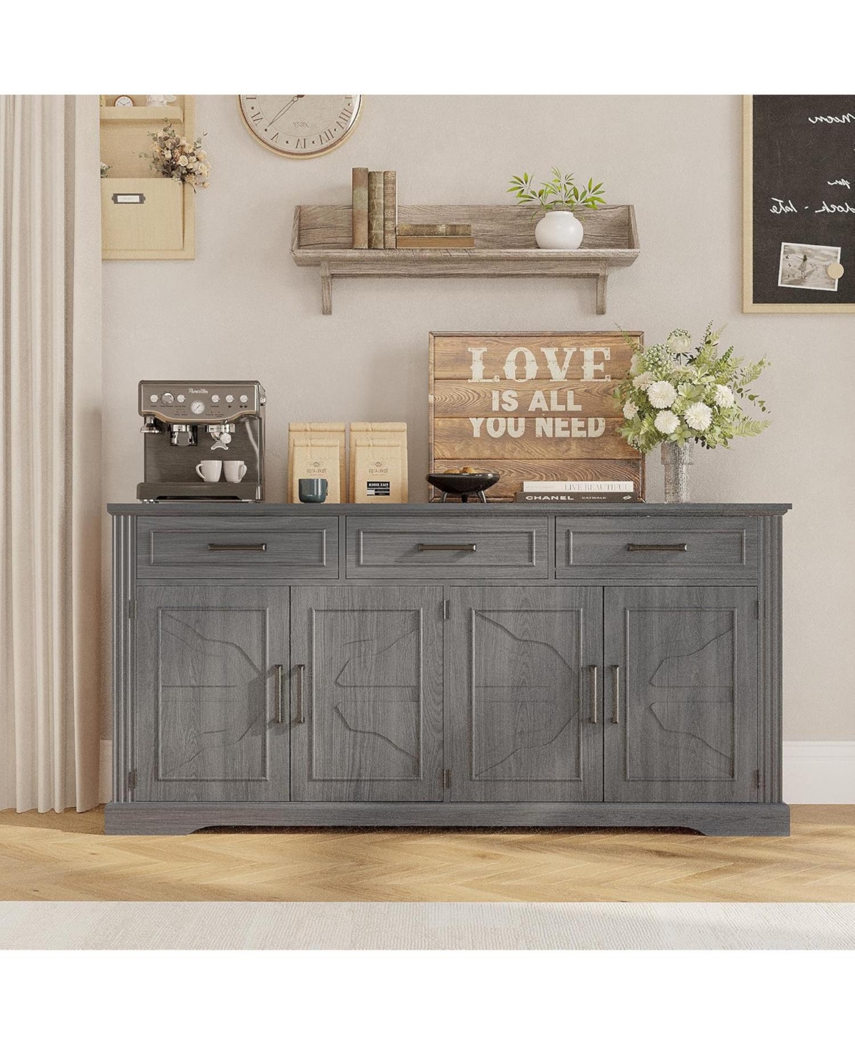 Click here for homfan 66 Modern Farmhouse Sideboard Buffet Cabine... prices
