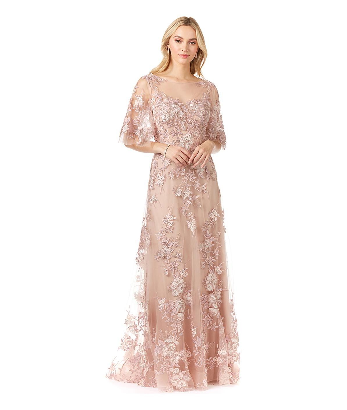 Click here for Lara Womens Long Bell Sleeve V-Neck Beaded Gown -... prices