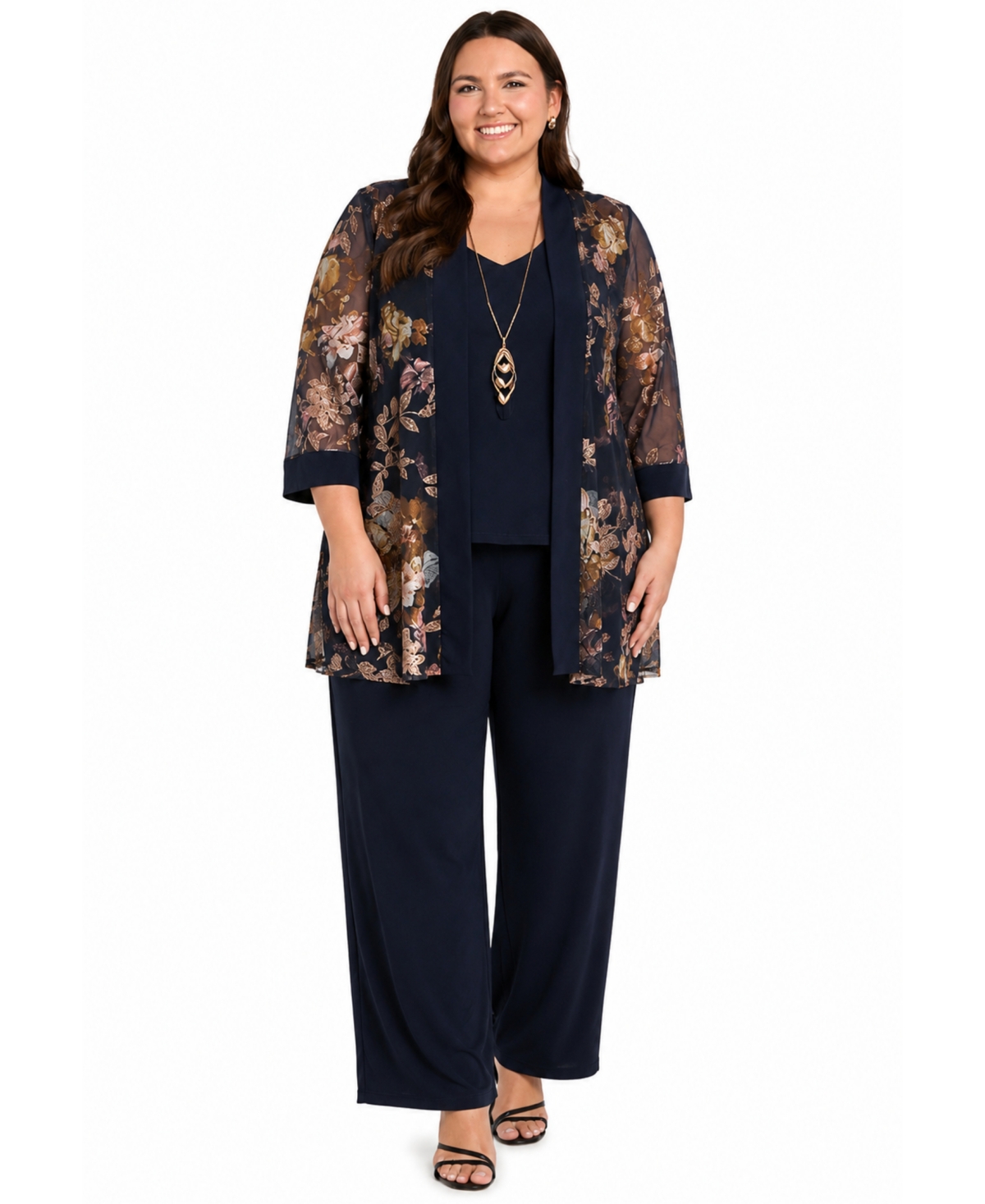 Click here for R & M Richards Plus Size Top  Pants  & Jacket  3-P... prices