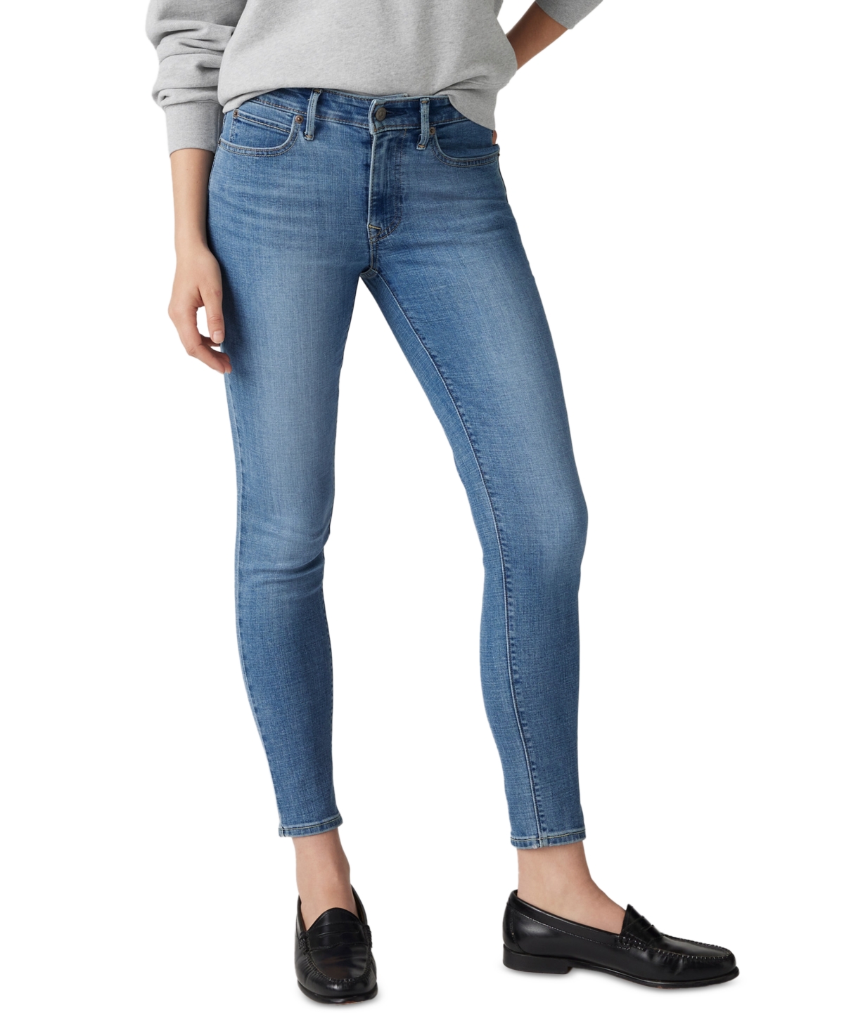 Click here for Levis Womens 711 Mid-Rise Stretch Skinny Jeans - E... prices