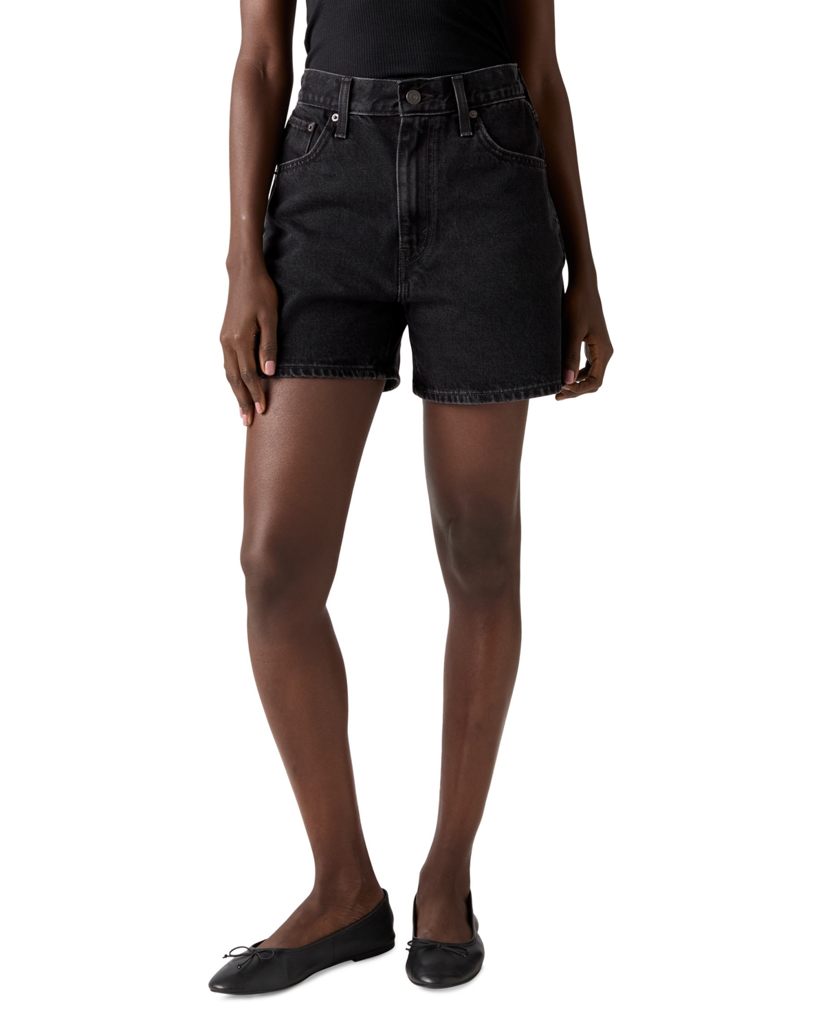 Click here for Levis Womens Cotton Cinch-Waist Denim Shorts - Ope... prices