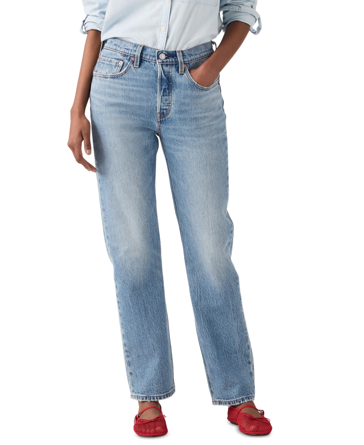 Click here for Levis Womens 501 Original-Fit Straight-Leg Jeans -... prices