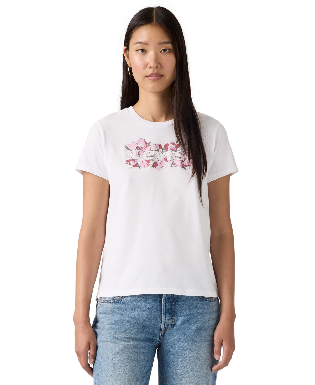 Click here for Levis Womens Perfect Graphic Logo Cotton T-shirt -... prices