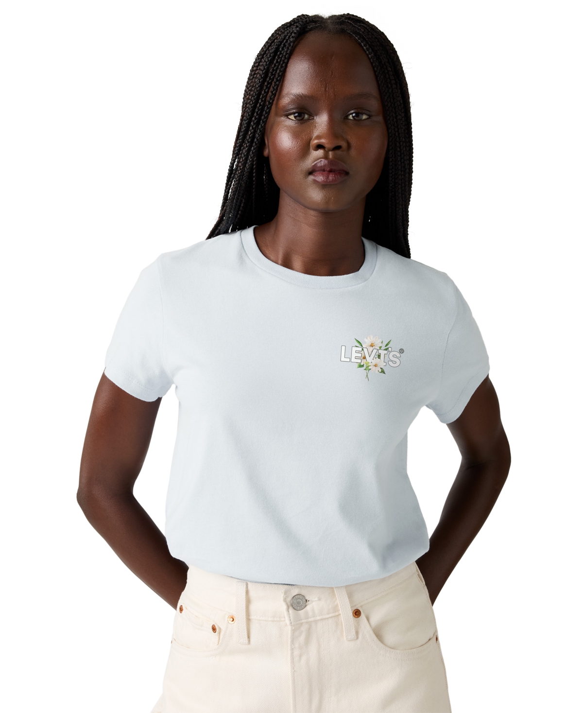 Click here for Levis Womens Perfect Graphic Logo Cotton T-shirt -... prices