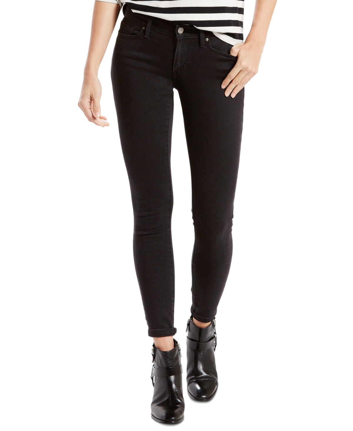 Click here for Levis Womens 711 Mid-Rise Stretch Skinny Jeans - S... prices