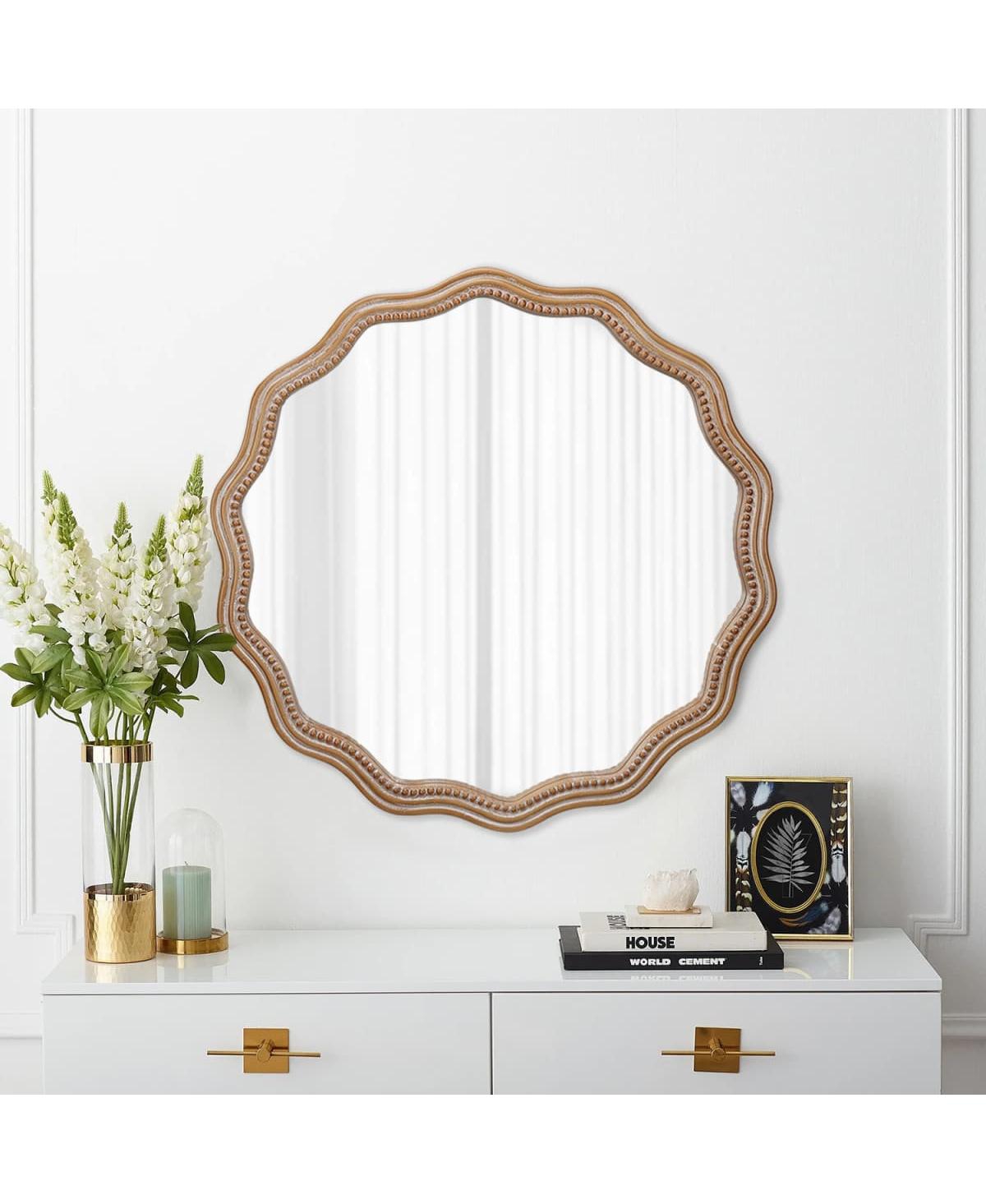 Click here for Laoties 24 Scalloped Wall Mirror  Round Wavy Farmh... prices
