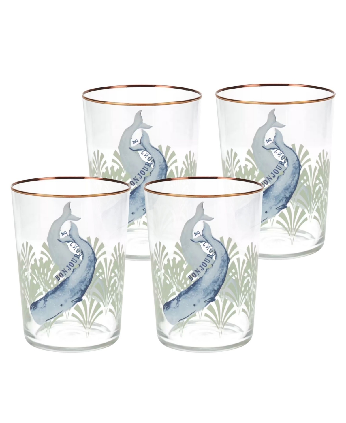 Click here for Yvonne Ellen Whale Hi Ball Glasses  Set of 4 - Cle... prices