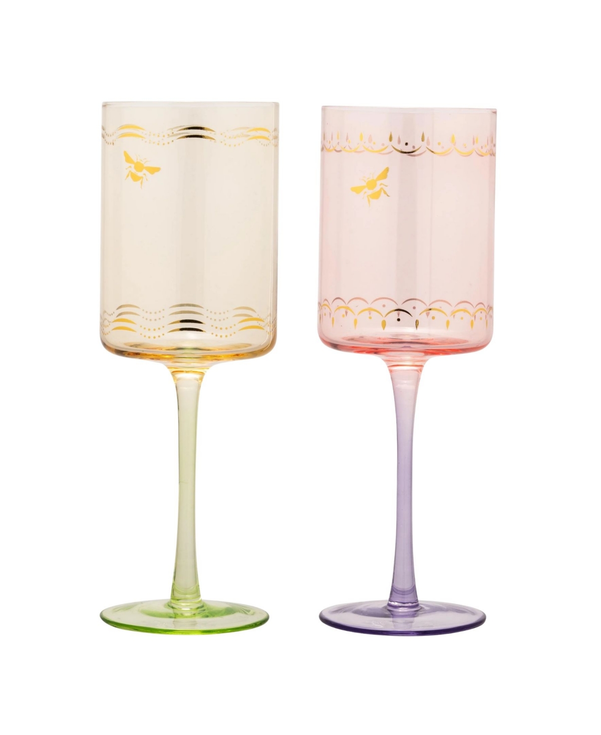 Click here for Yvonne Ellen Bee Wine Glasses  Set of 2 - Multi prices