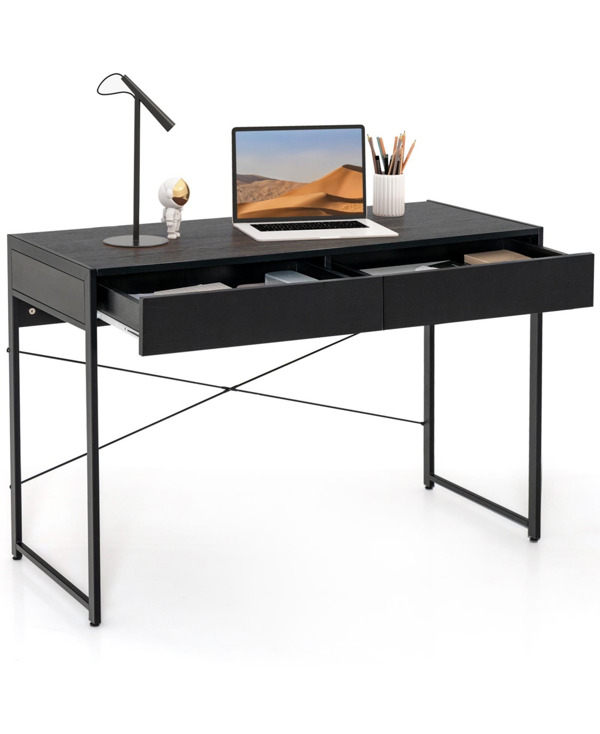 Click here for Gouun 2-Drawer Steel-Frame Writing Desk with Anti-... prices