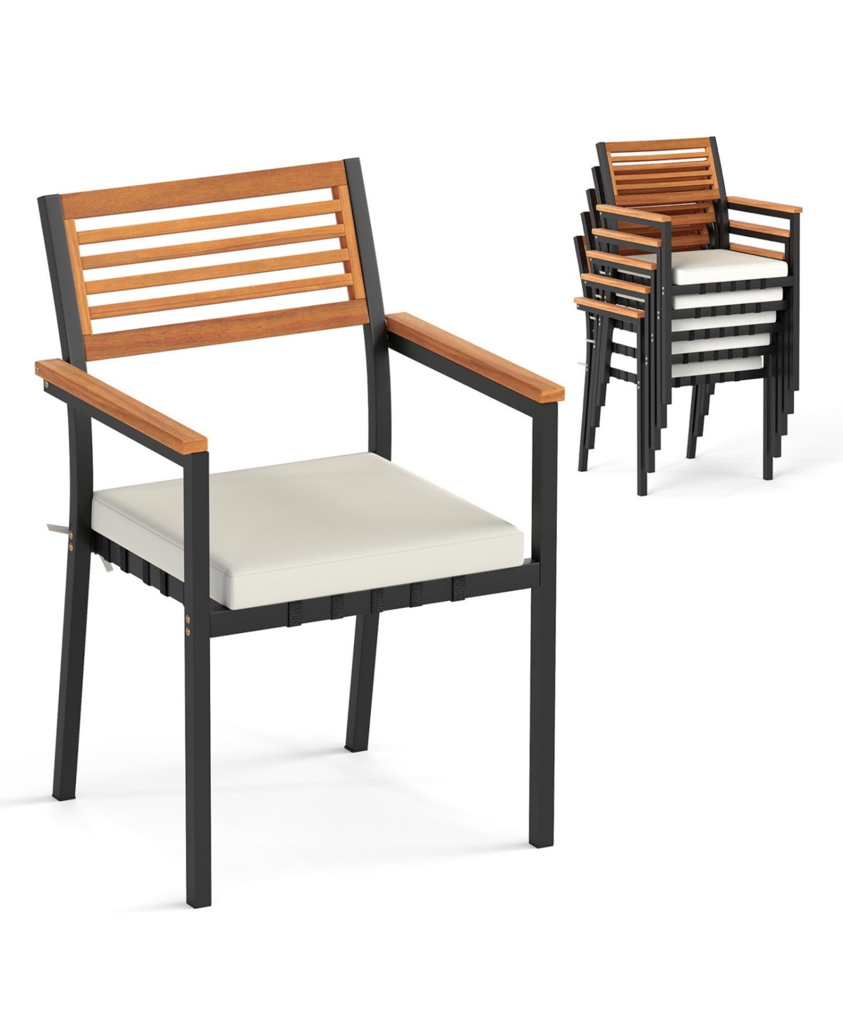 Click here for Gouun Set of 6 Stackable Patio Dining Chairs with... prices