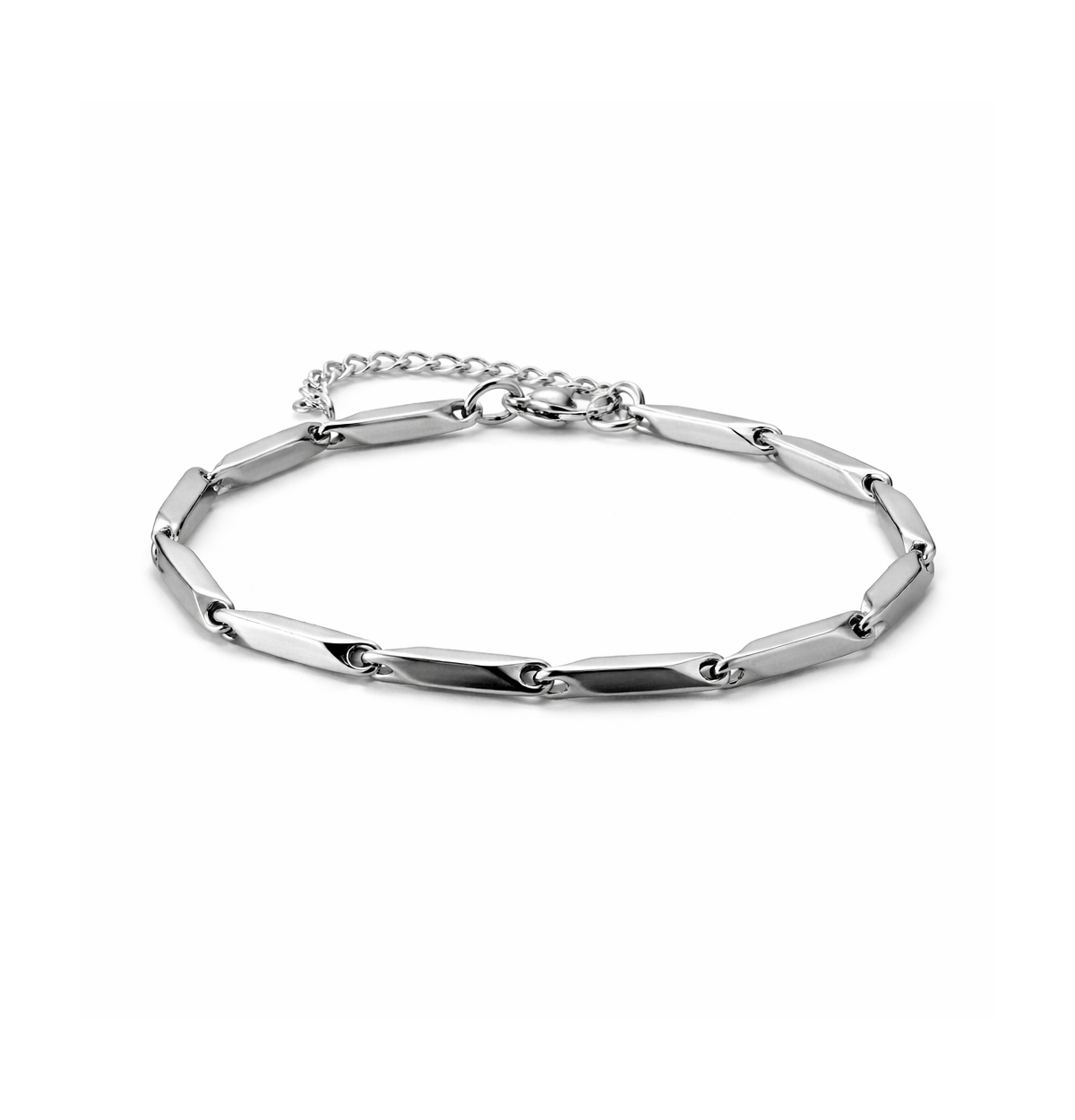 Click here for Rebl Jewelry Angled Link Bracelet - Silver prices