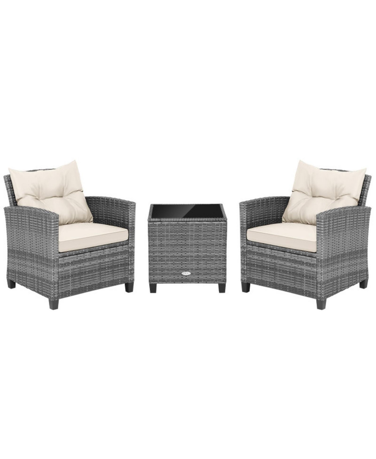 Click here for Gouun 3-Piece Outdoor Wicker Conversation Set with... prices