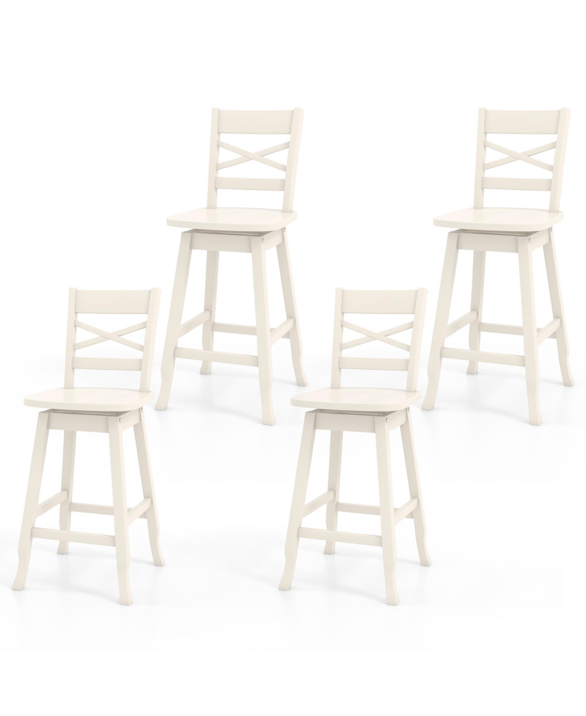 Click here for Gymax 4 Pieces 24 Inch Rubber Wood Counter Height... prices