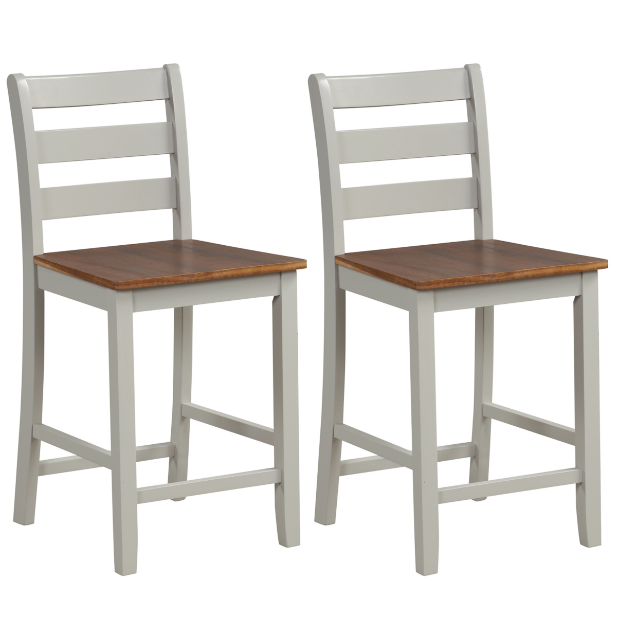 Click here for Gymax Set of 2 Counter Height Chairs with Inclined... prices