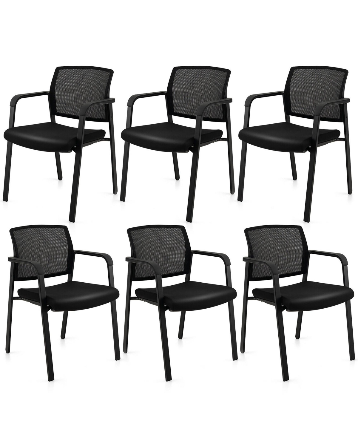 Click here for Gymax 6-Pack Office Conference Chair Set Mesh Gues... prices