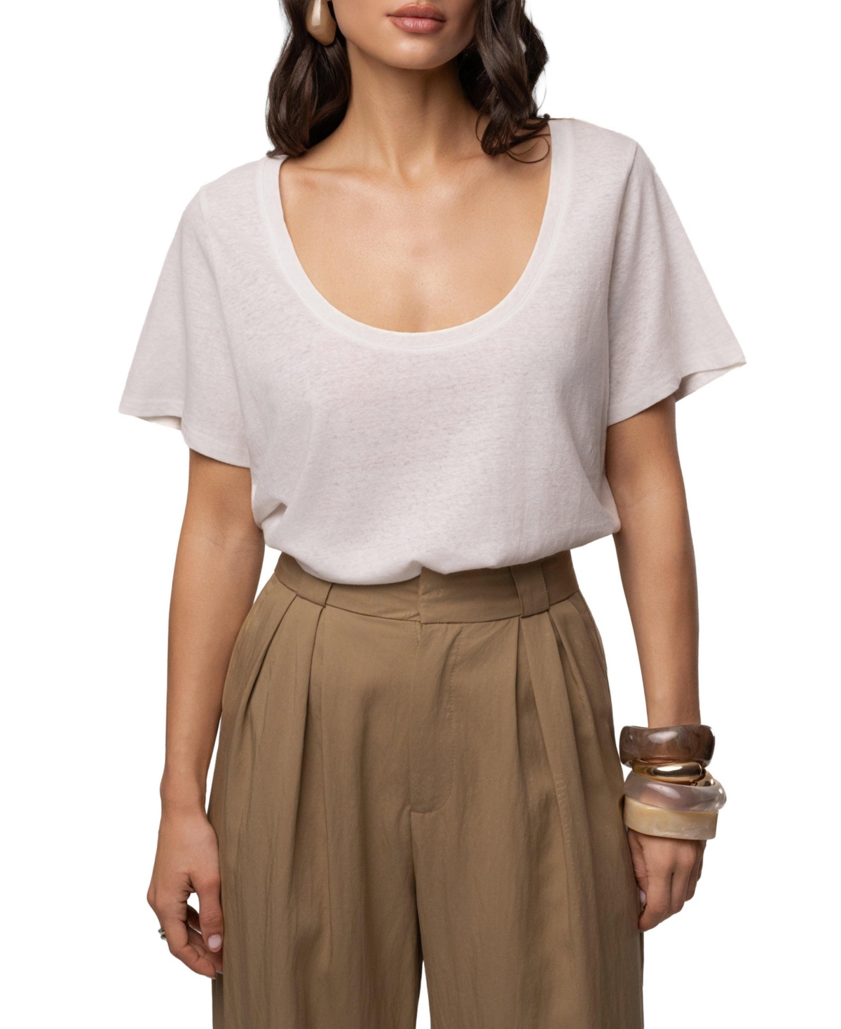 Click here for Jluxlabel Womens at Ease Scoop Top - White prices