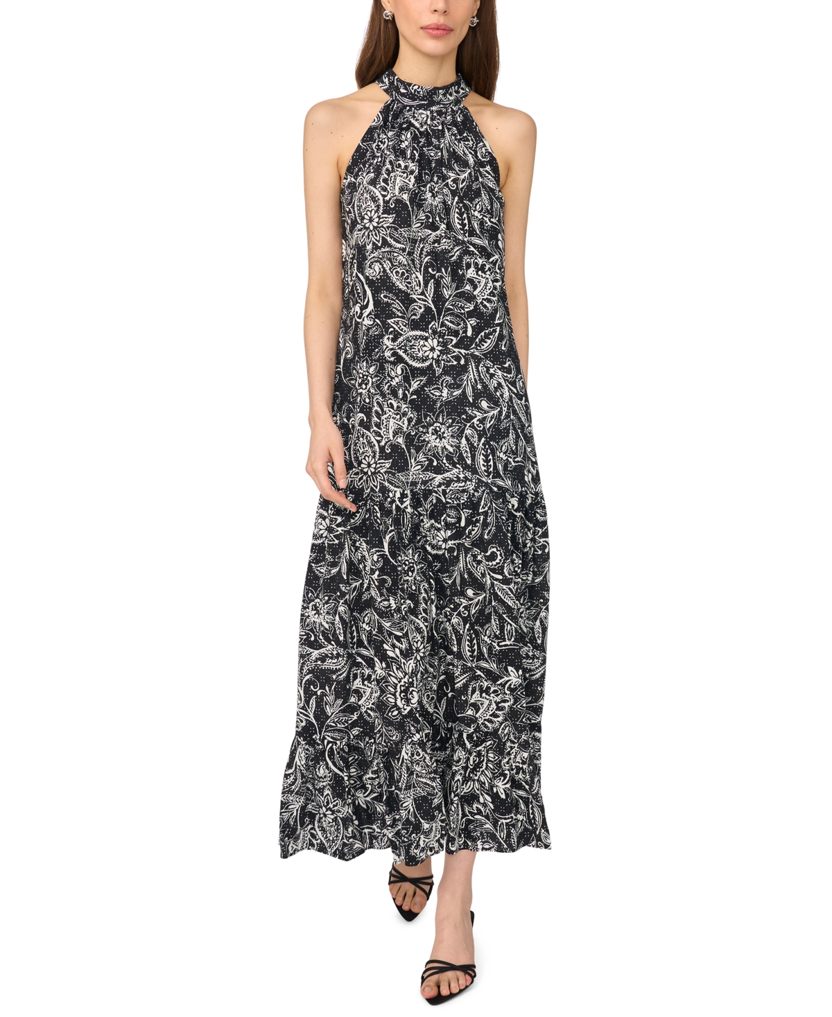 Click here for Msk Womens Strapless Halter Neck Tiered Maxi Dress... prices