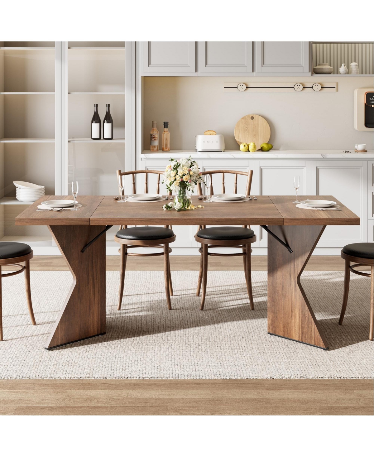 Click here for homfan Modern and Vintage Rectangular Dining Table... prices