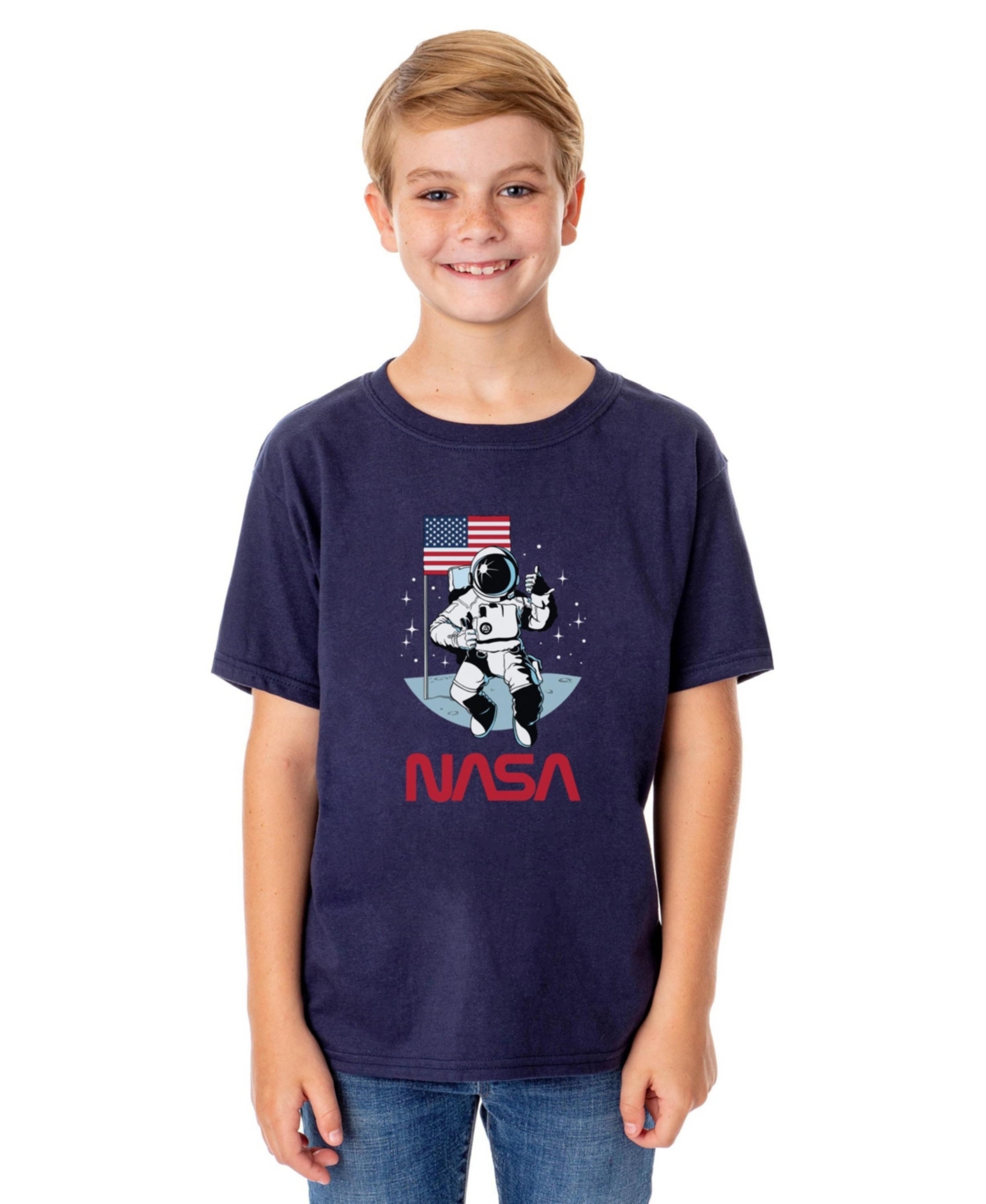 Click here for Nasa Boys Retro Letter Logo Thumbs Up Astronaut Cr... prices