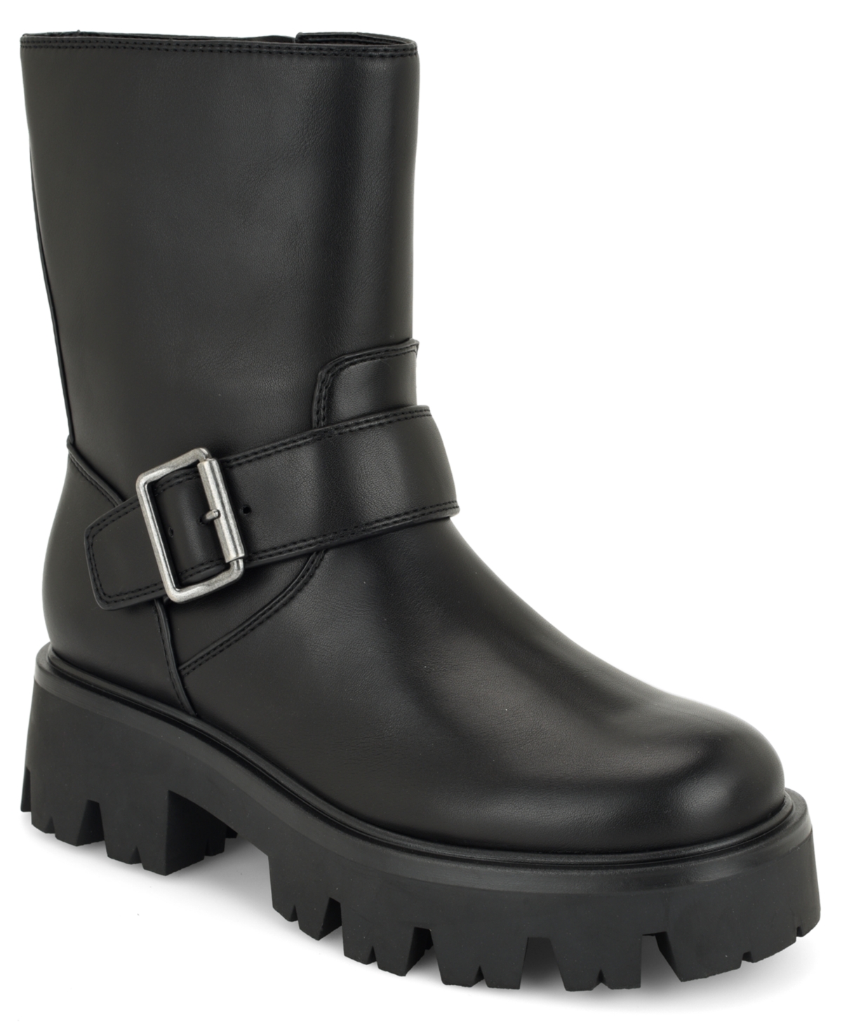 Click here for Nine West Womens Ryder Moto Lug Sole Boots - Black prices
