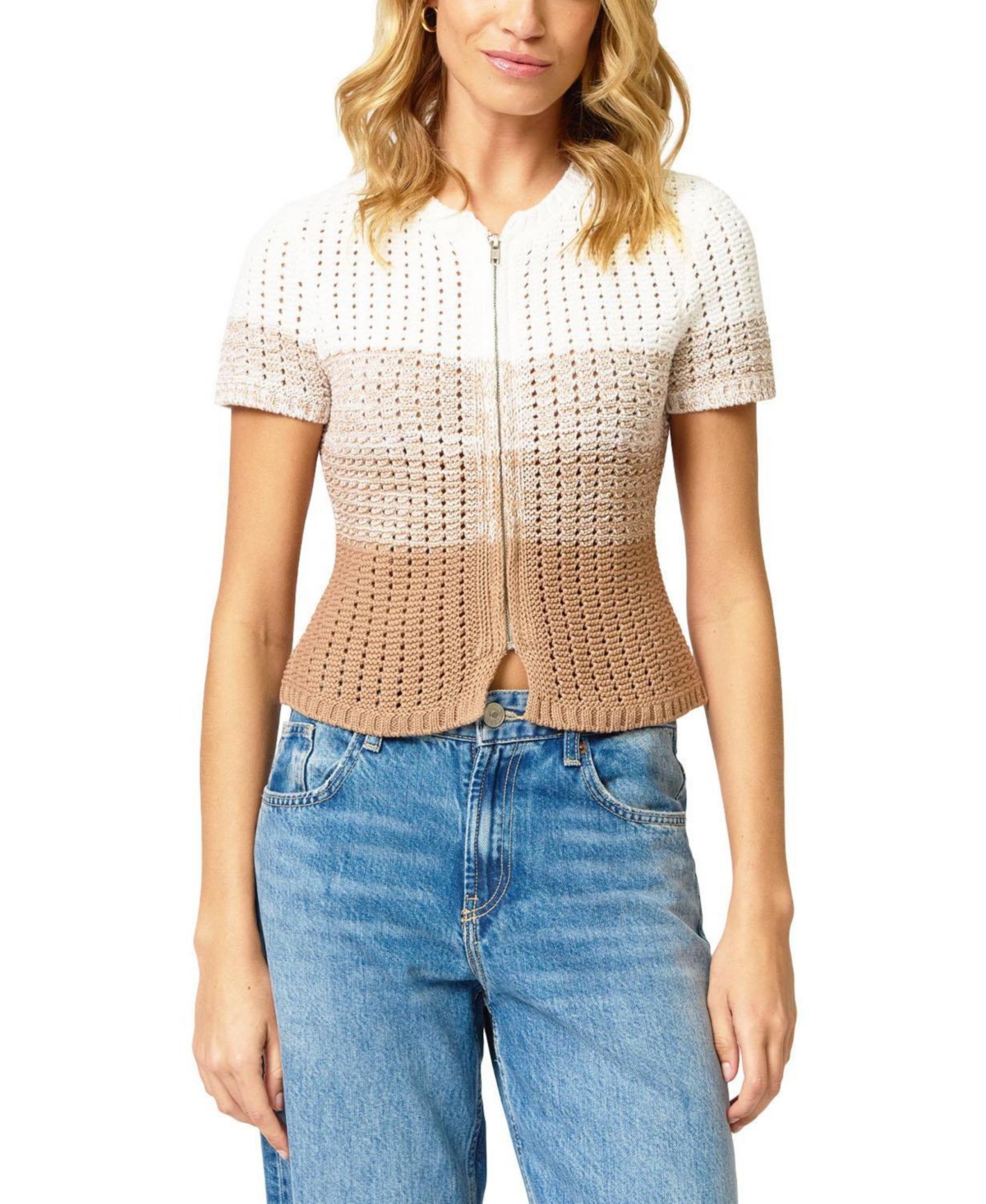 Click here for Central Park West Womens Jacy Gradient Stitch Zip... prices