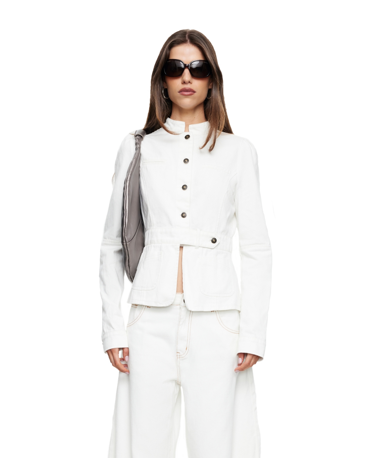 Click here for Lioness Womens Brooklyn Stand Collar Jacket - Porc... prices