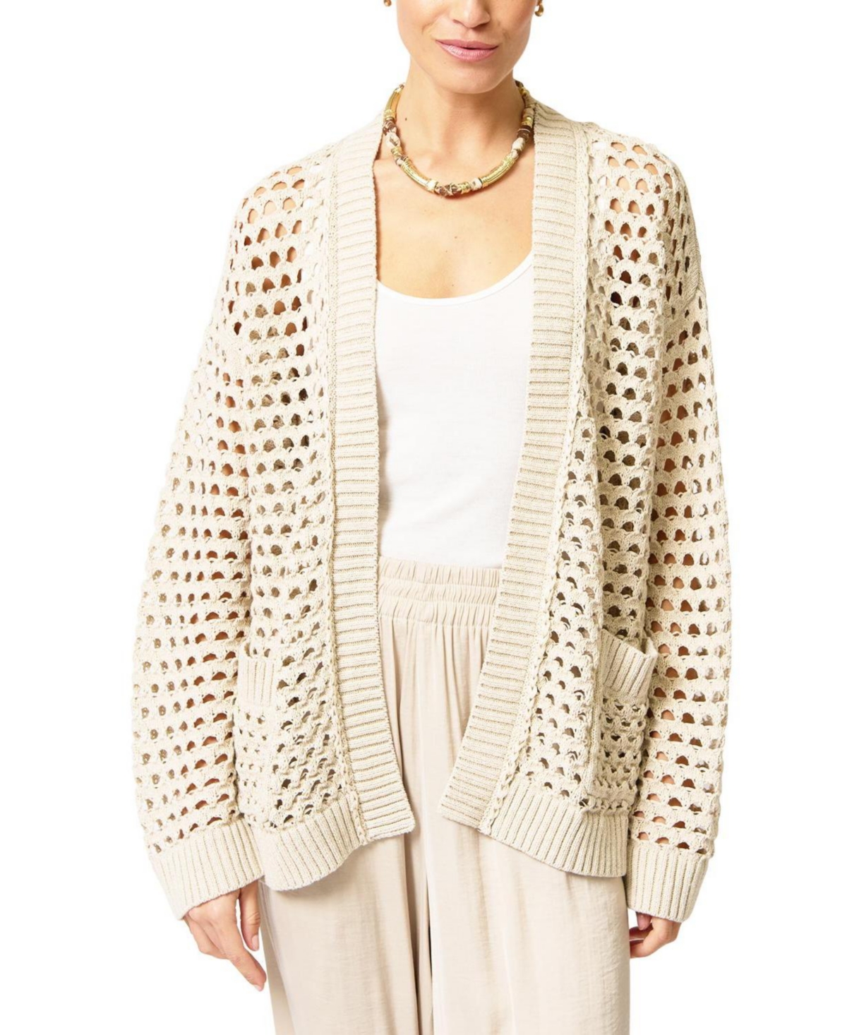 Click here for Central Park West Womens Iris Braided Trim Duster... prices