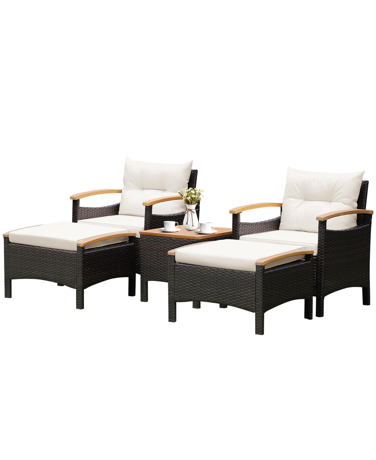 Click here for Costway 5Pieces Patio Rattan Furniture Set Sofa Ot... prices