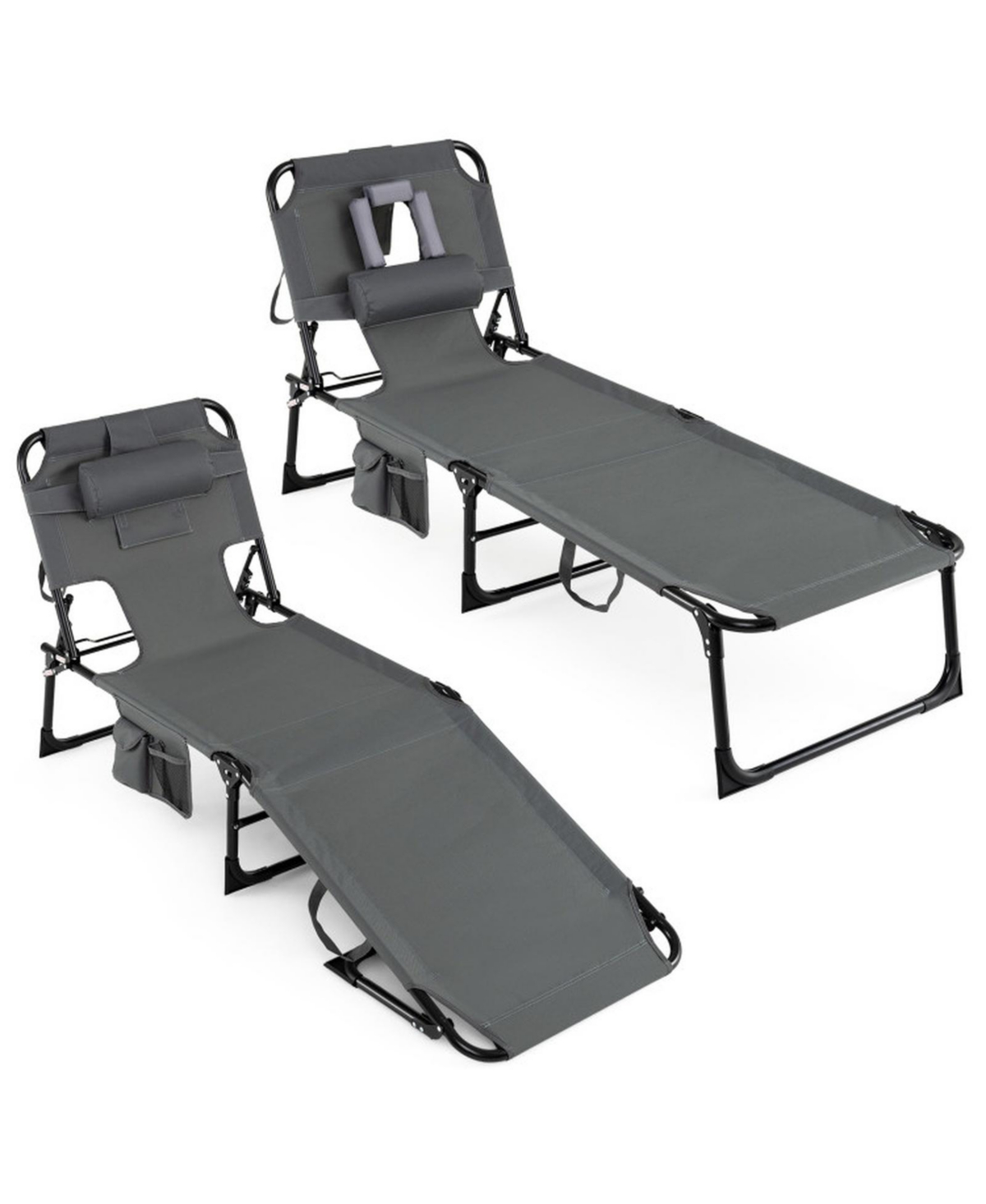 Click here for Sugift Set of 2 Portable Chaise Lounge Chairs with... prices