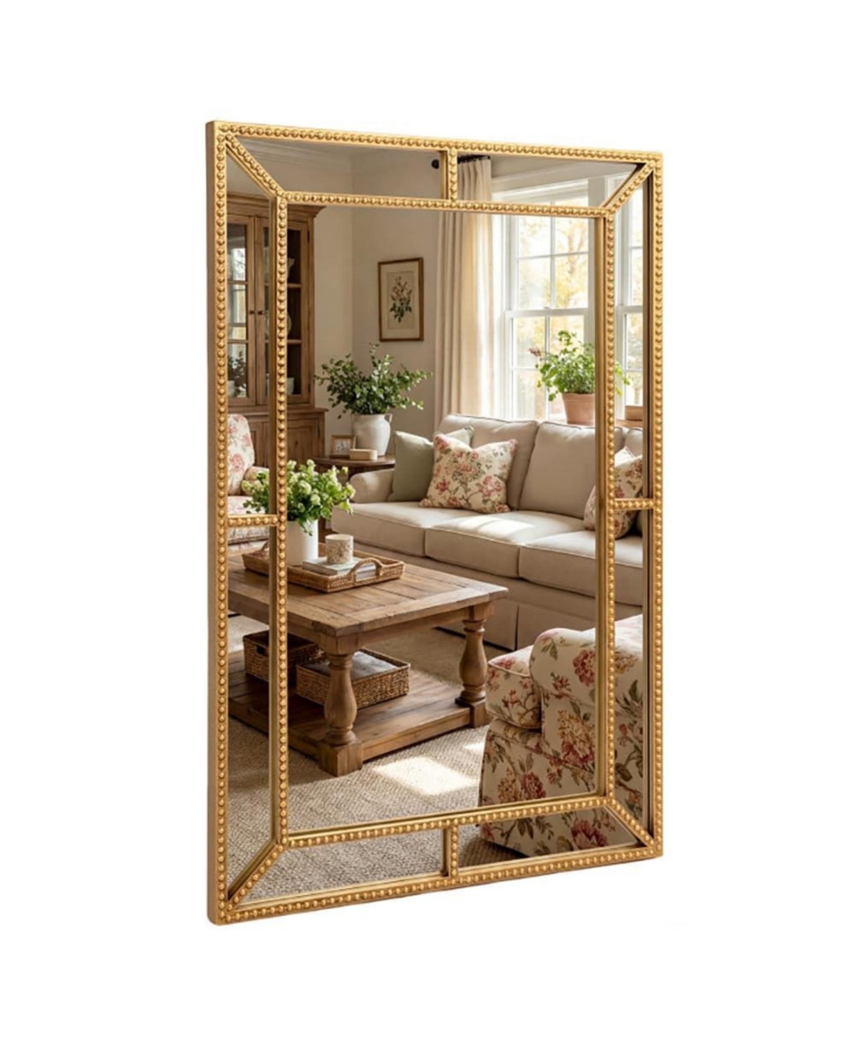 Click here for Phying 36X24 Inch Beaded Frame Wall Mirror Modern... prices
