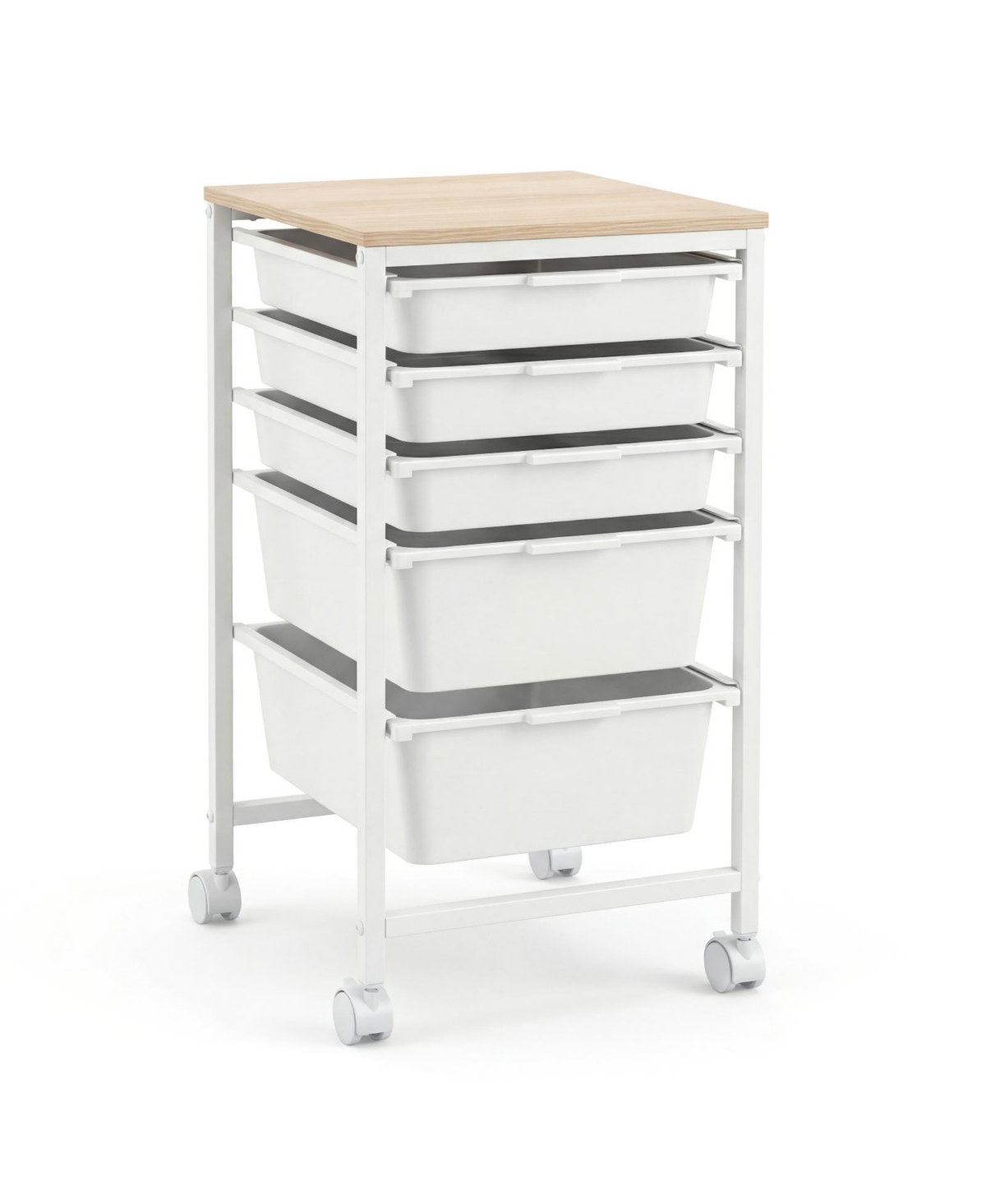 Click here for Slickblue 5-Drawer Mobile Organizer Cart with Wood... prices