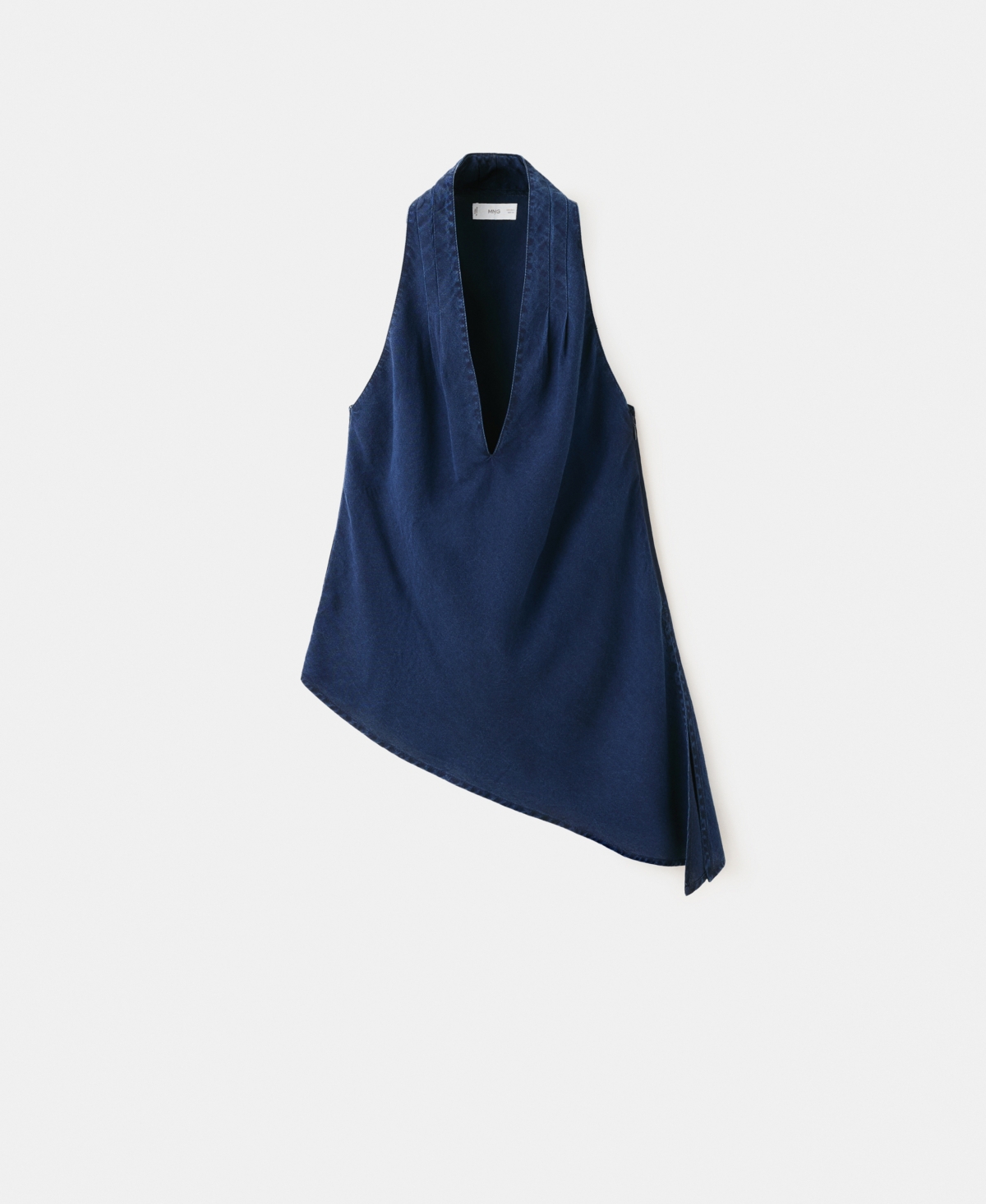Click here for Mango Womens Asymmetrical Denim Halter Neck Top -... prices