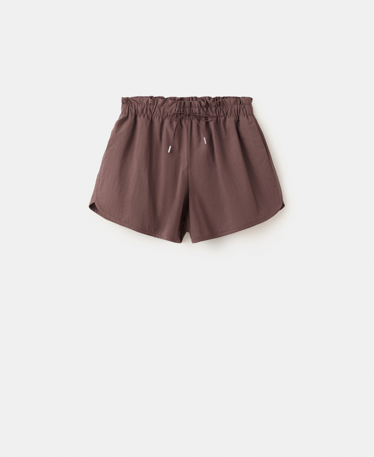 Click here for Mango Womens Ruched Waist Straight Shorts - Purple prices
