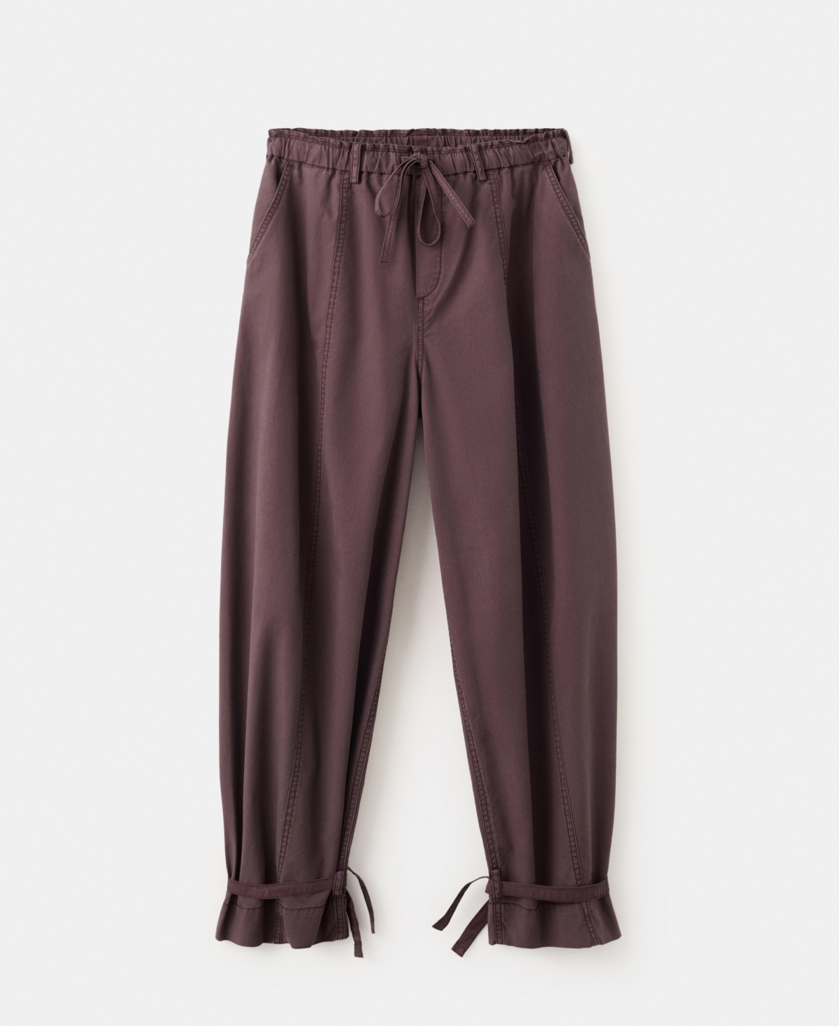 Click here for Mango Womens Bows Baggy Pants - Purple prices