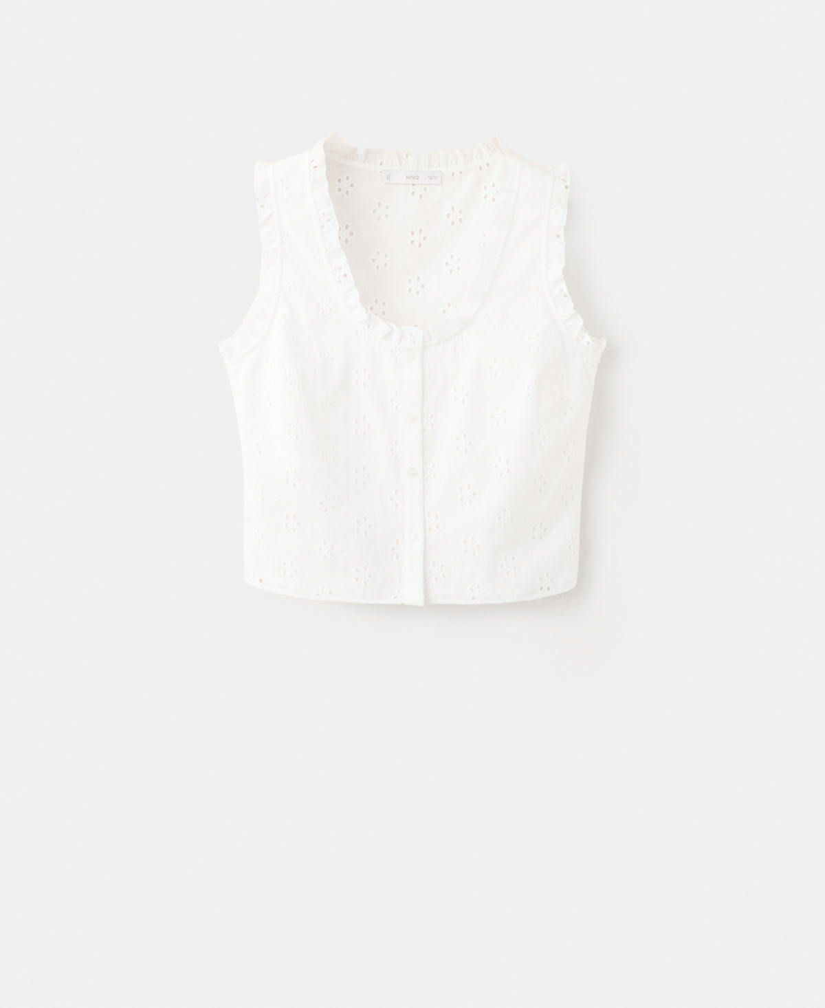 Click here for Mango Womens Openwork Embroidery Cotton Blouse - O... prices