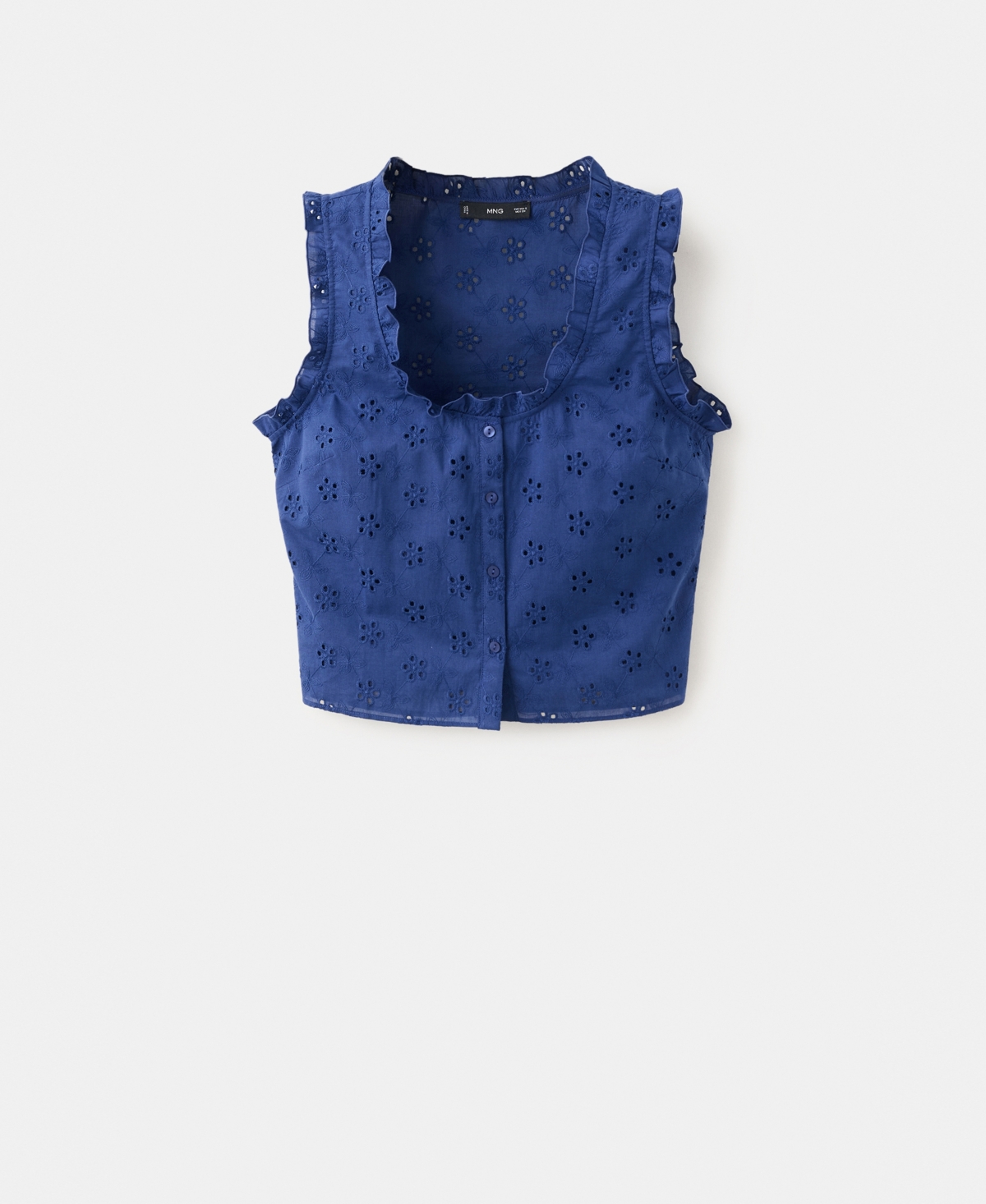 Click here for Mango Womens Openwork Embroidery Cotton Blouse - I... prices