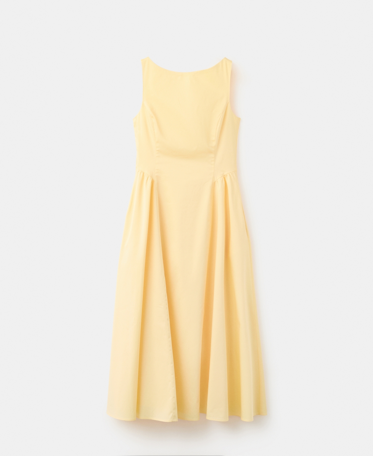 Click here for Mango Womens Boat-Neck Ruched Dress - Pastel Yello... prices