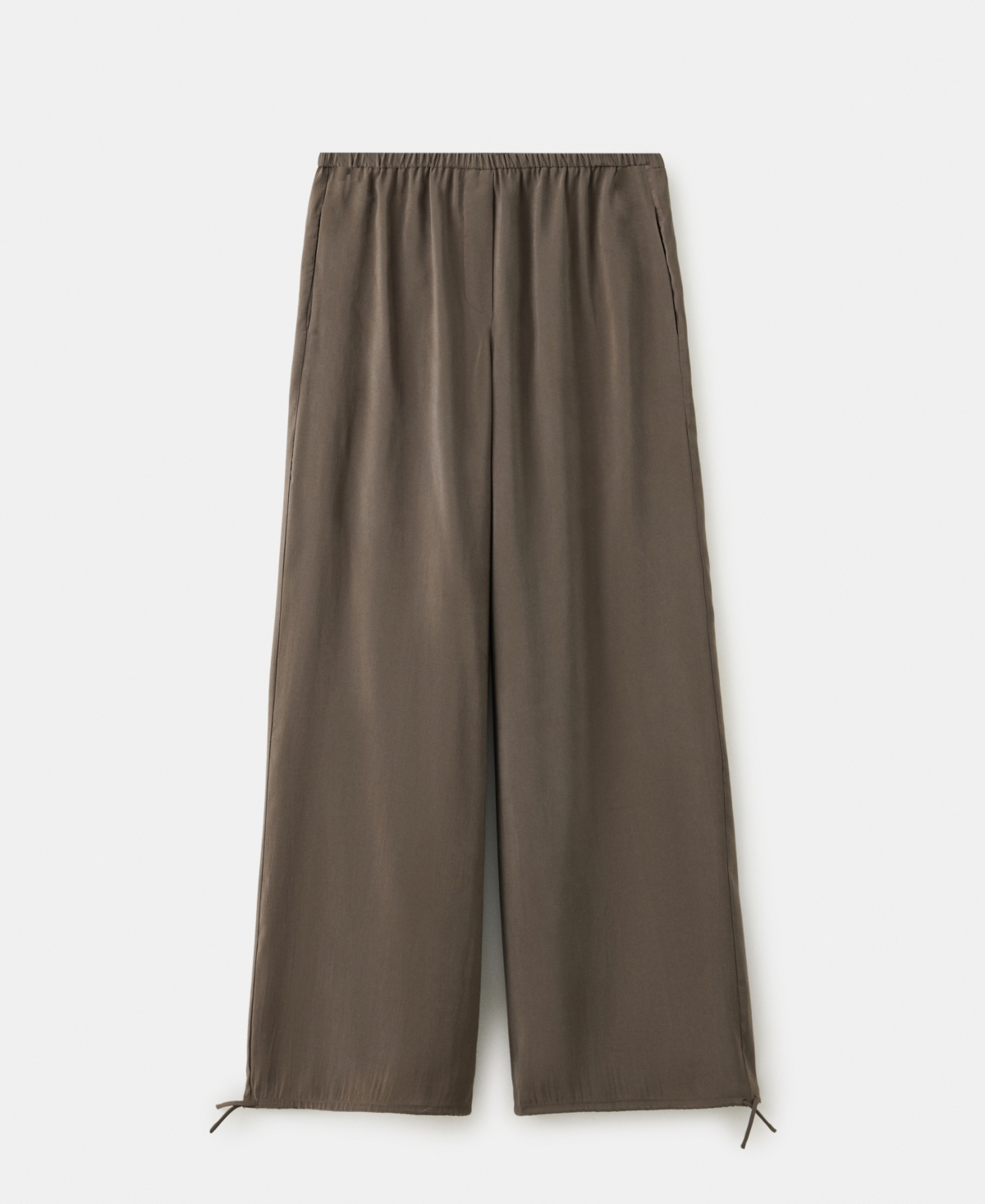 Click here for Mango Womens Elastic Waistband Baggy Pants - Choco... prices