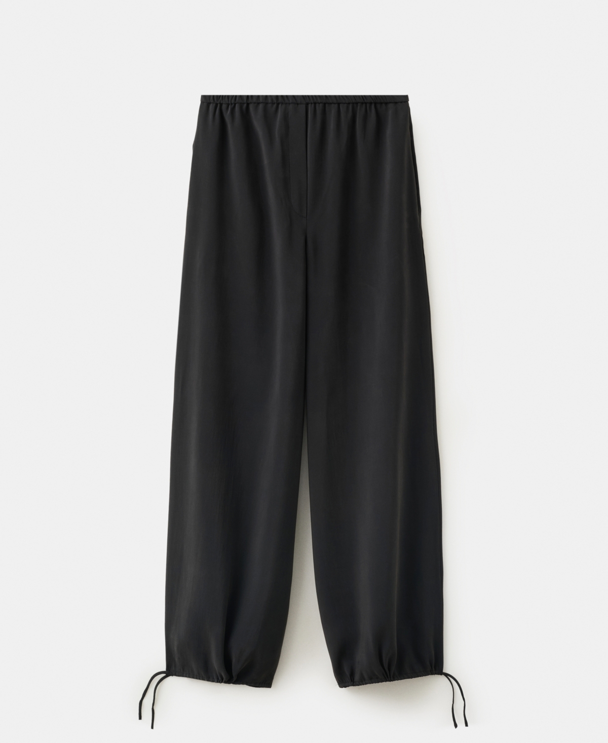 Click here for Mango Womens Elastic Waistband Baggy Pants - Black prices