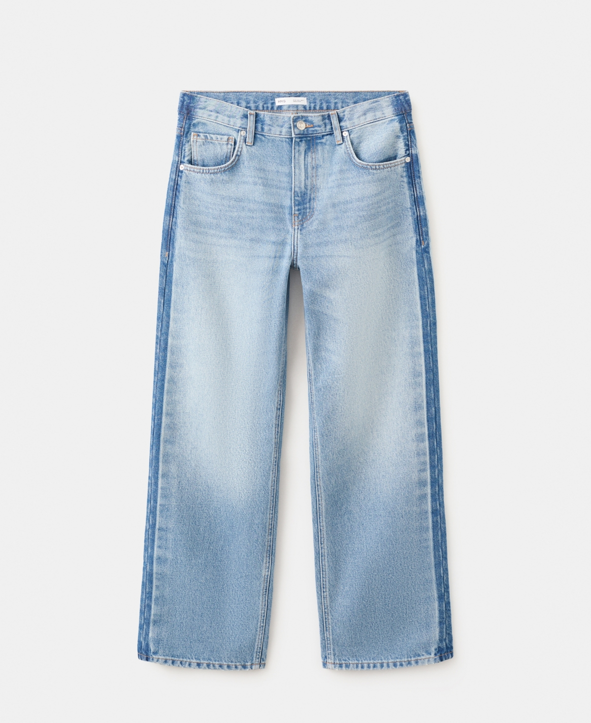 Click here for Mango Womens Low-Rise Straight Jeans - Light Blue prices