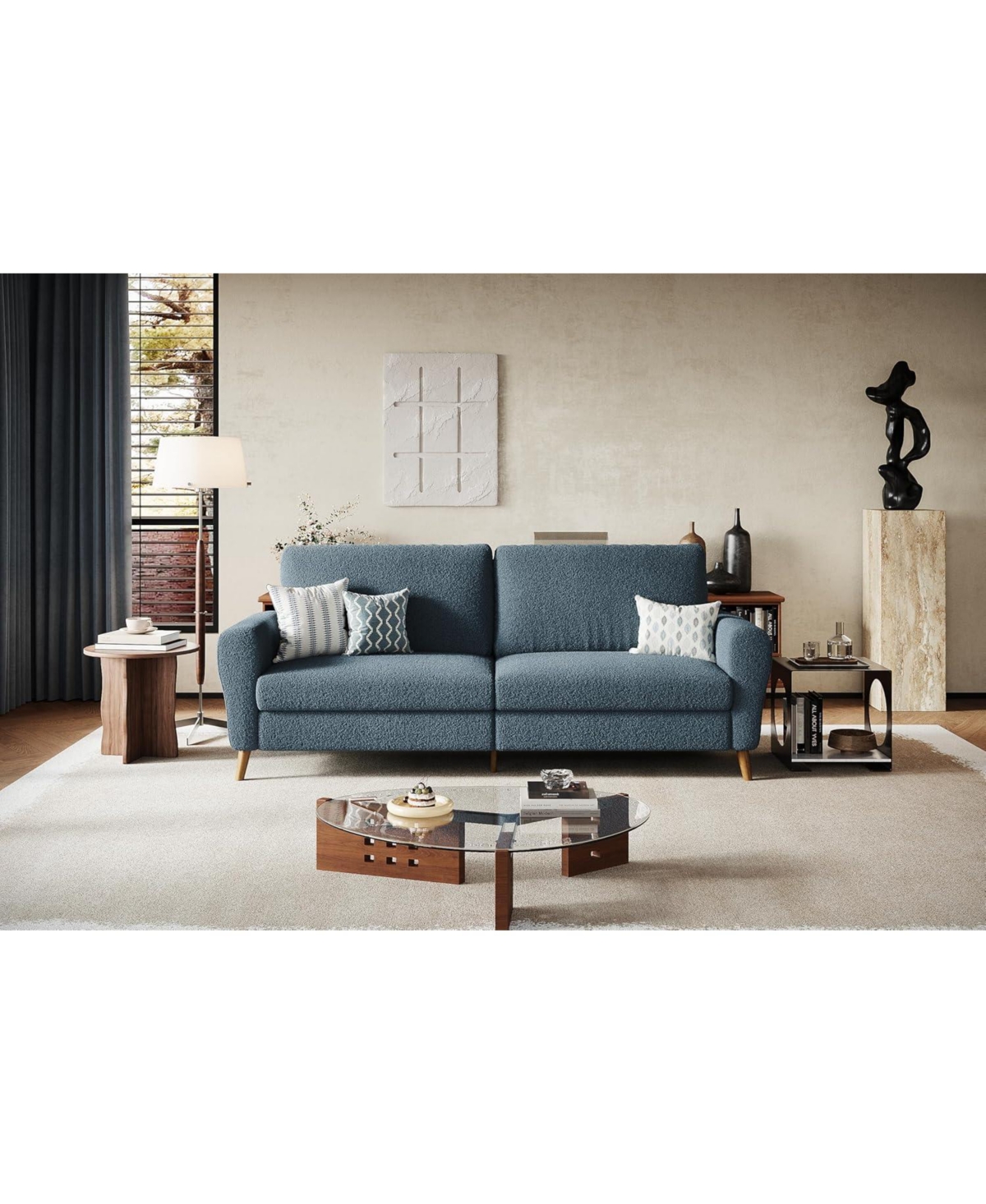 Click here for gaomon 84 boucle sofa couch for living room  3 sea... prices